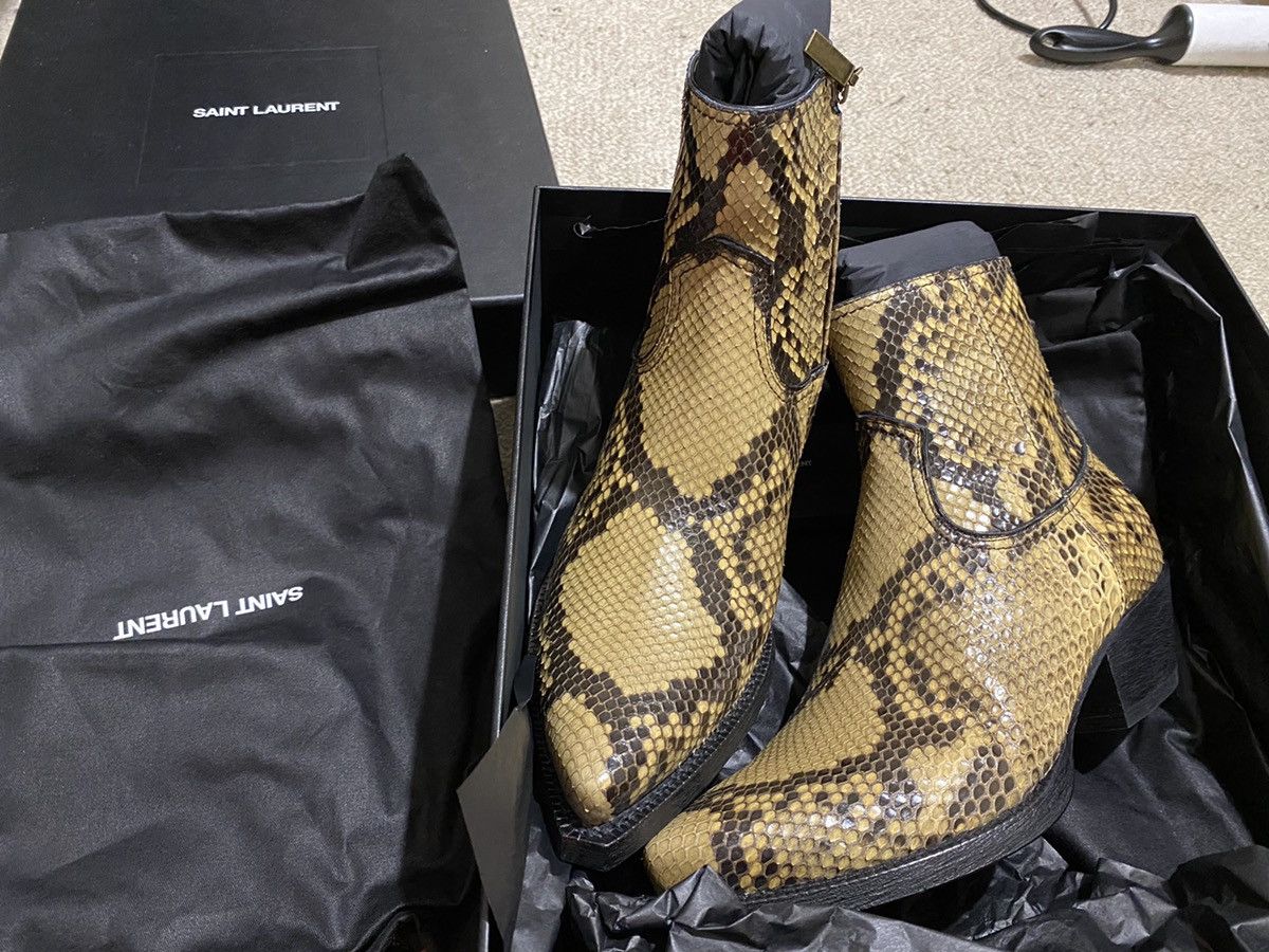 Saint Laurent Paris × Yves Saint Laurent Lukas Boots In Python | Grailed