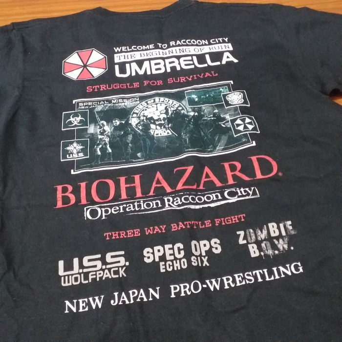 Movie Biohazard Resident Evil Racoon wrestling japanese tees | Grailed