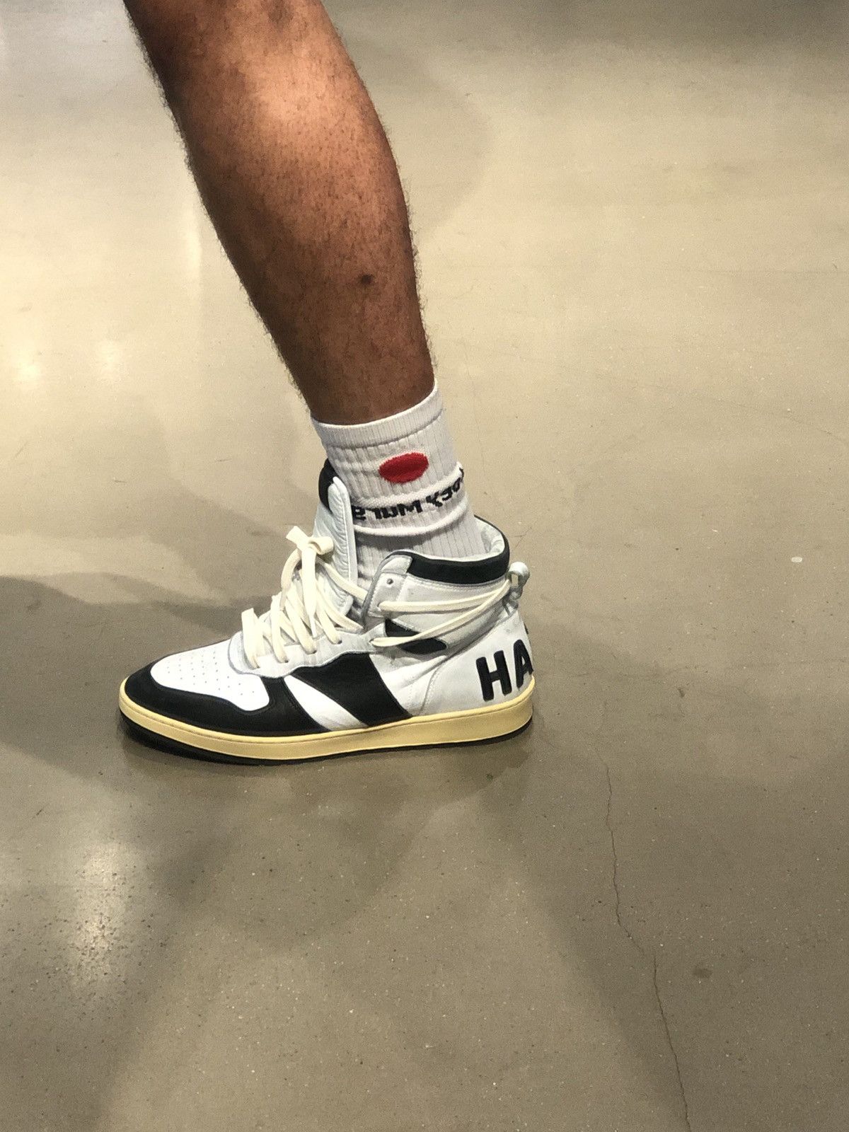 Rhude Rhude “Hell Yeah” Slogan Hi Top Sneaker | Grailed