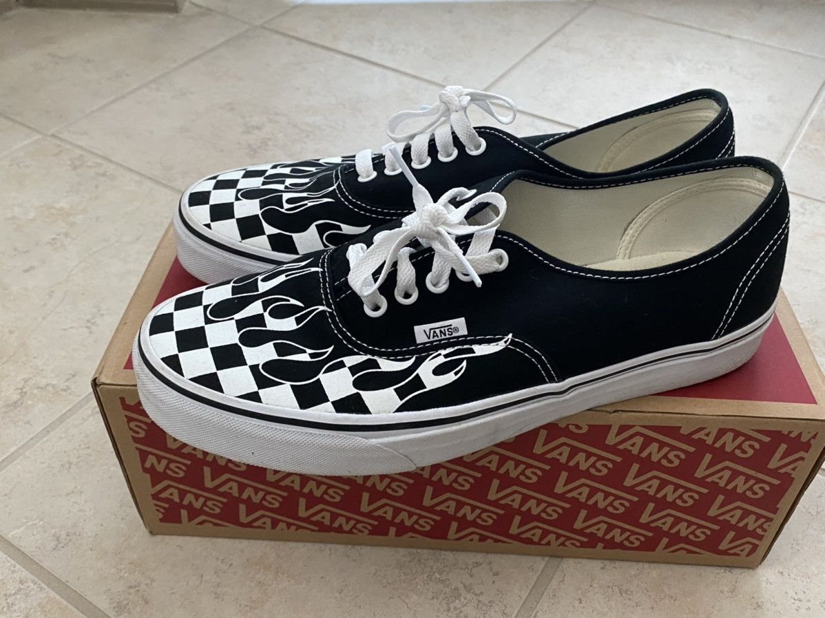 Vans Authentic Checker Flame | Grailed