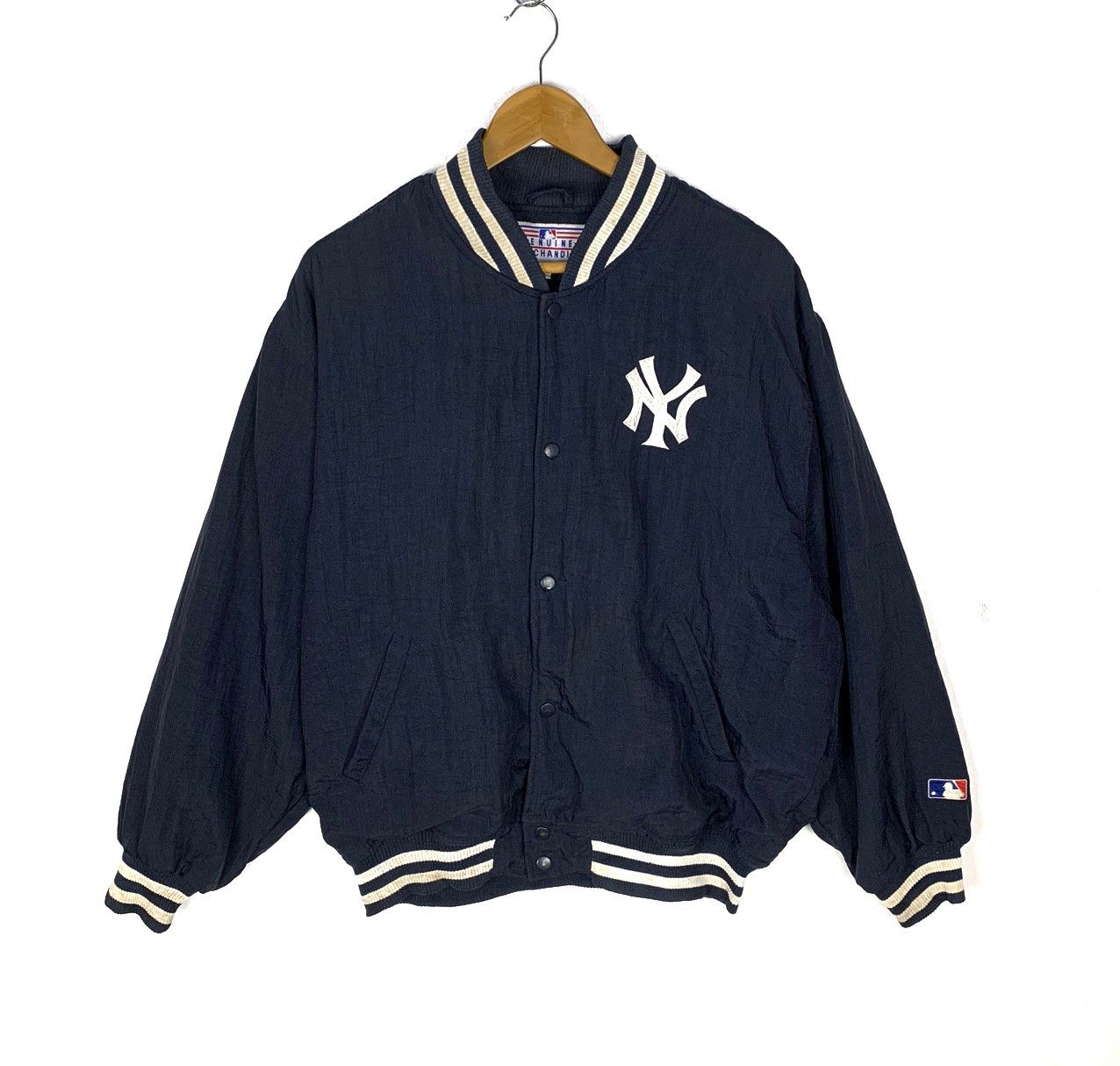 MLB × Varsity Jacket Vintage MLB Varsity Jacket Big Logo Button Down ...