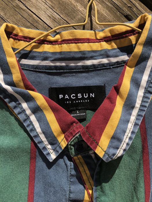 Pacsun Green Striped Pacsun Shirt | Grailed