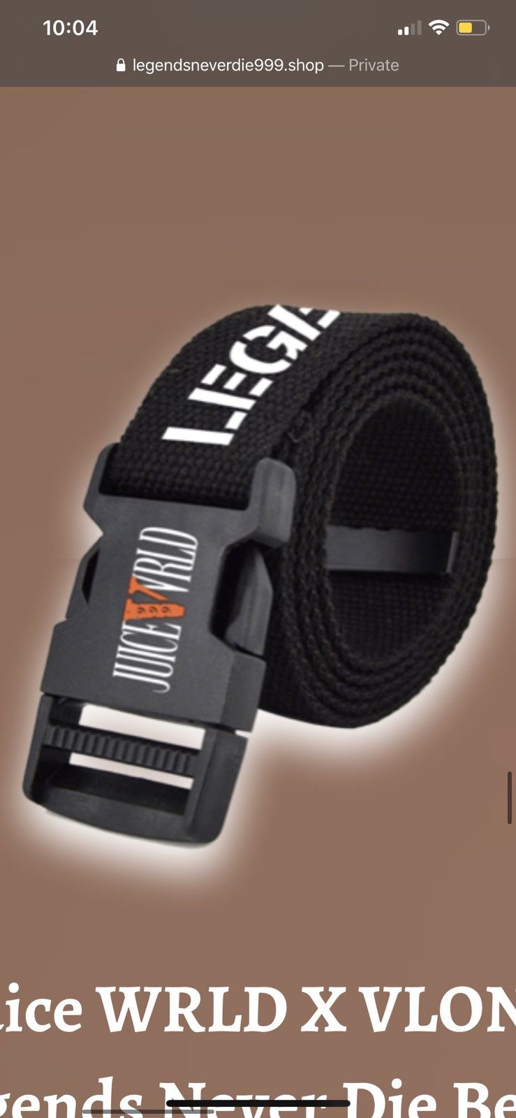 999 Club × Vlone RARE Vlone x Juice WRLD Legends Never Die Belt | Grailed