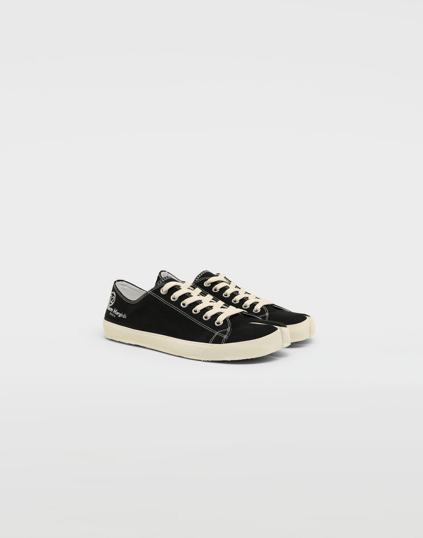 Maison Margiela Mens Margiela Low Canvas Tabi Black Sneaker | Grailed