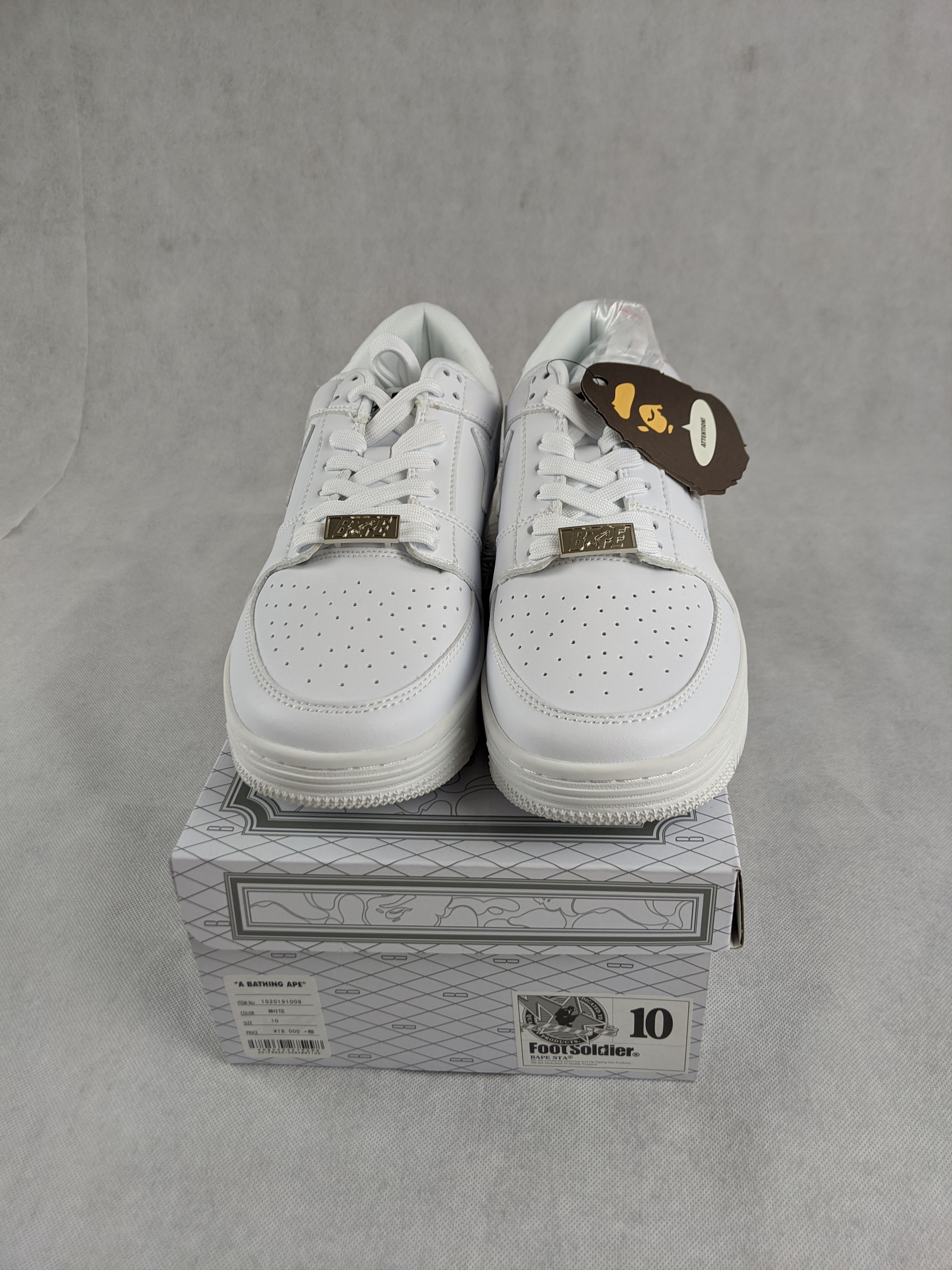 Bape Triple White Bapesta Low Sneakers | Grailed