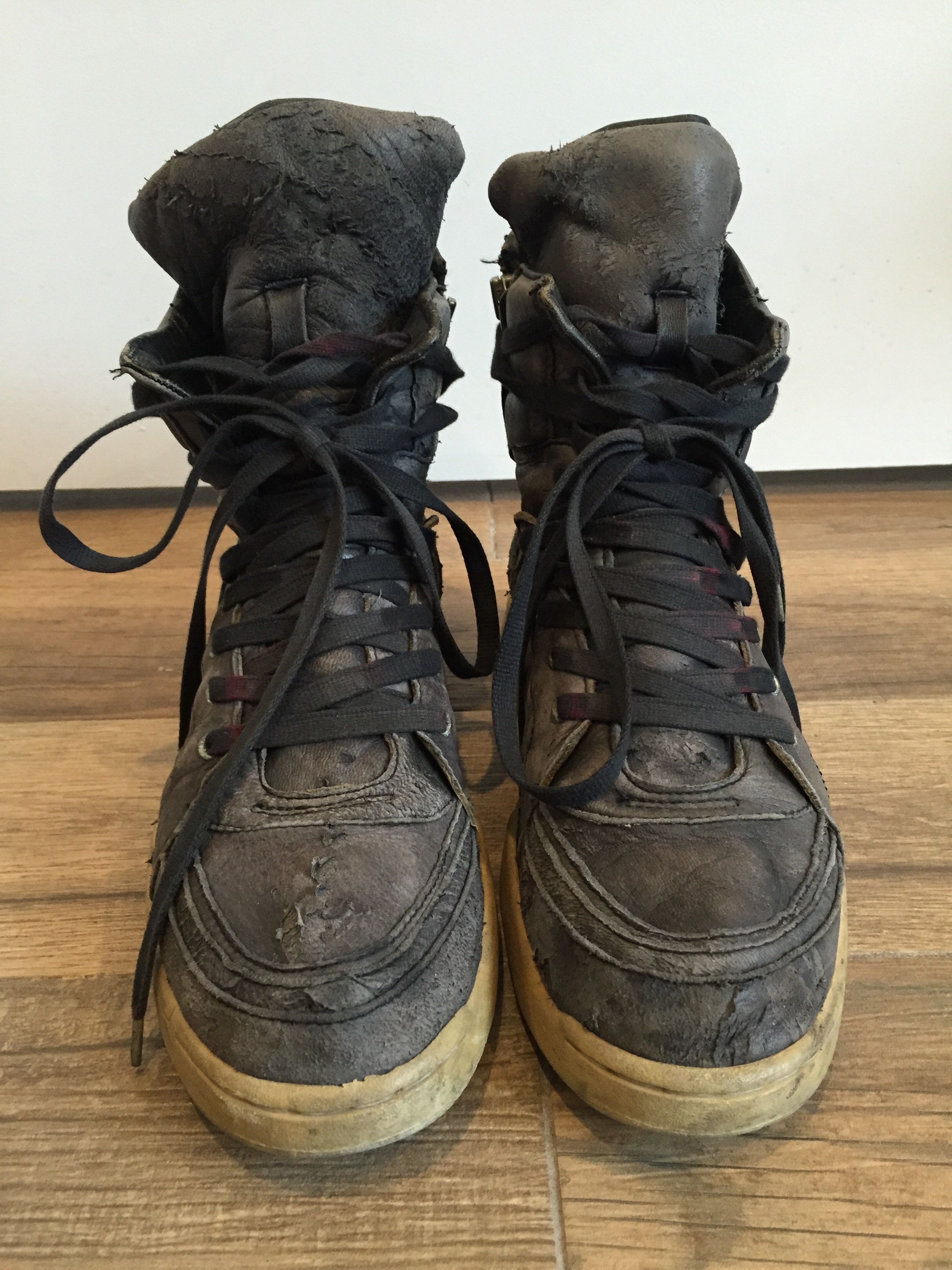 Diet Butcher Slim Skin DBSS high top sneaker in Destroyed Elk | Grailed