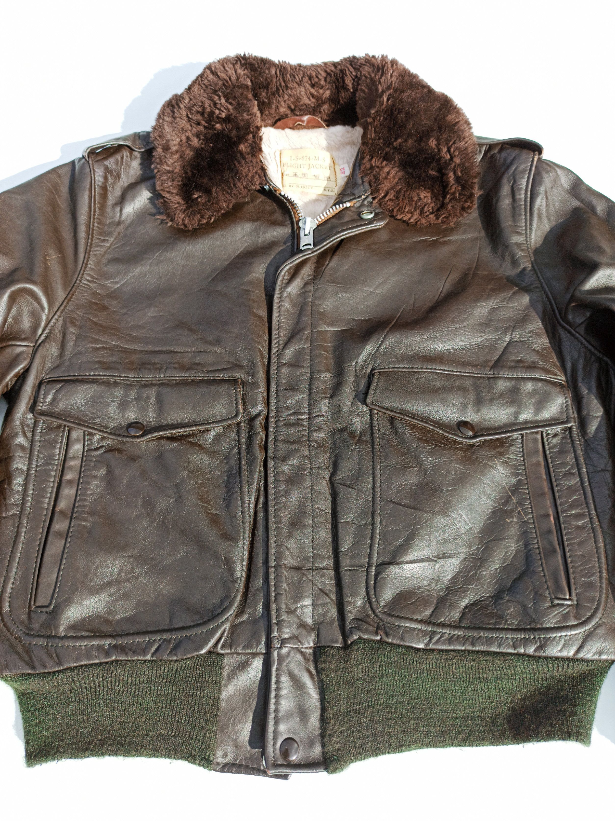 Leather Jacket × Schott × Vintage Vintage 80's Schott IS-674.MS G1 Flight Jacket Size 42 | Grailed