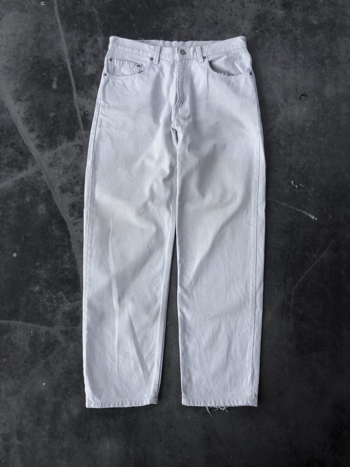 Vintage Vintage 90’s Discolored White Levi’s 550 Denim Jeans | Grailed