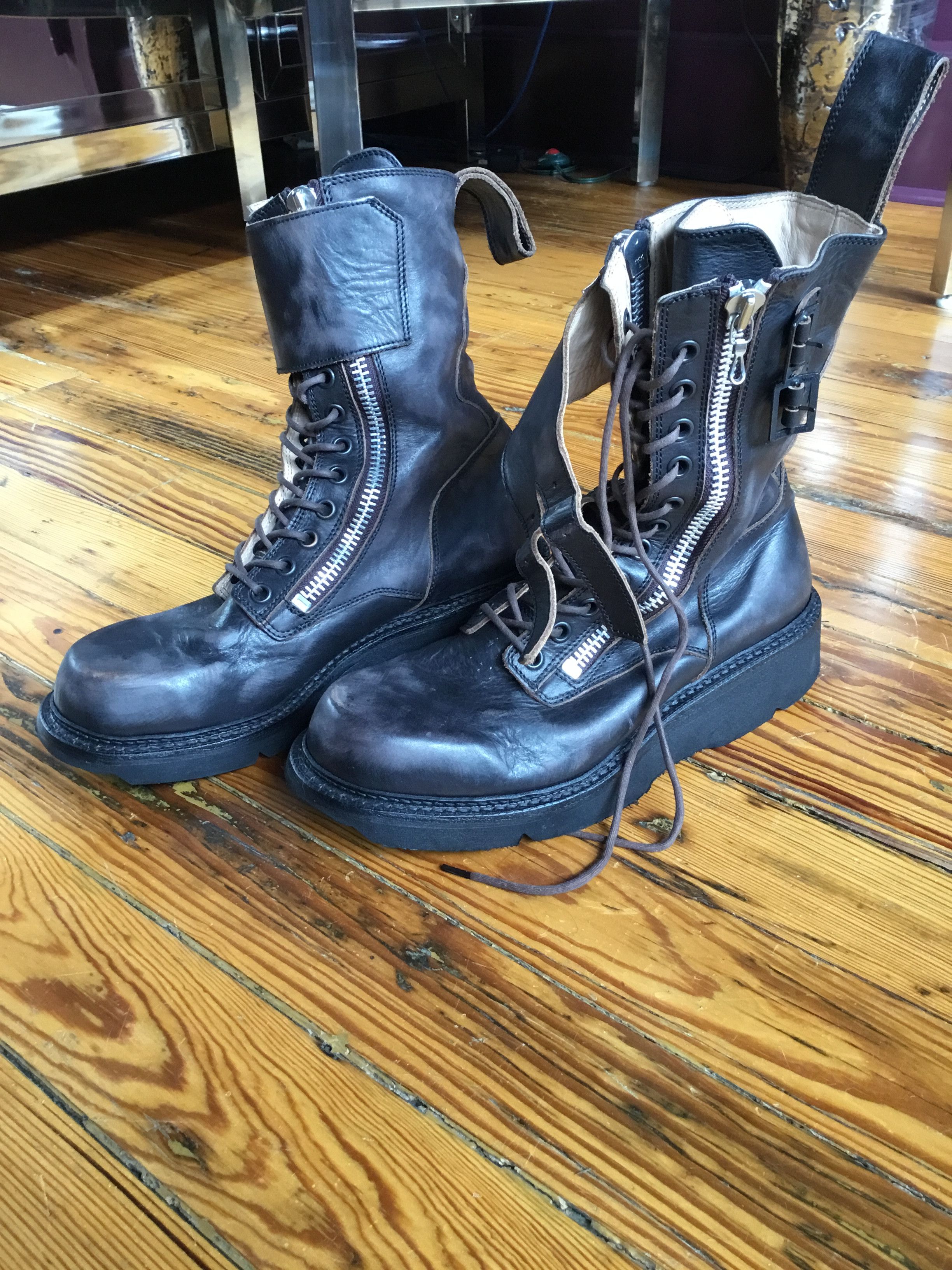 Julius JULIUS BOOTS, SS11, Double Zip Combat Boot | Grailed