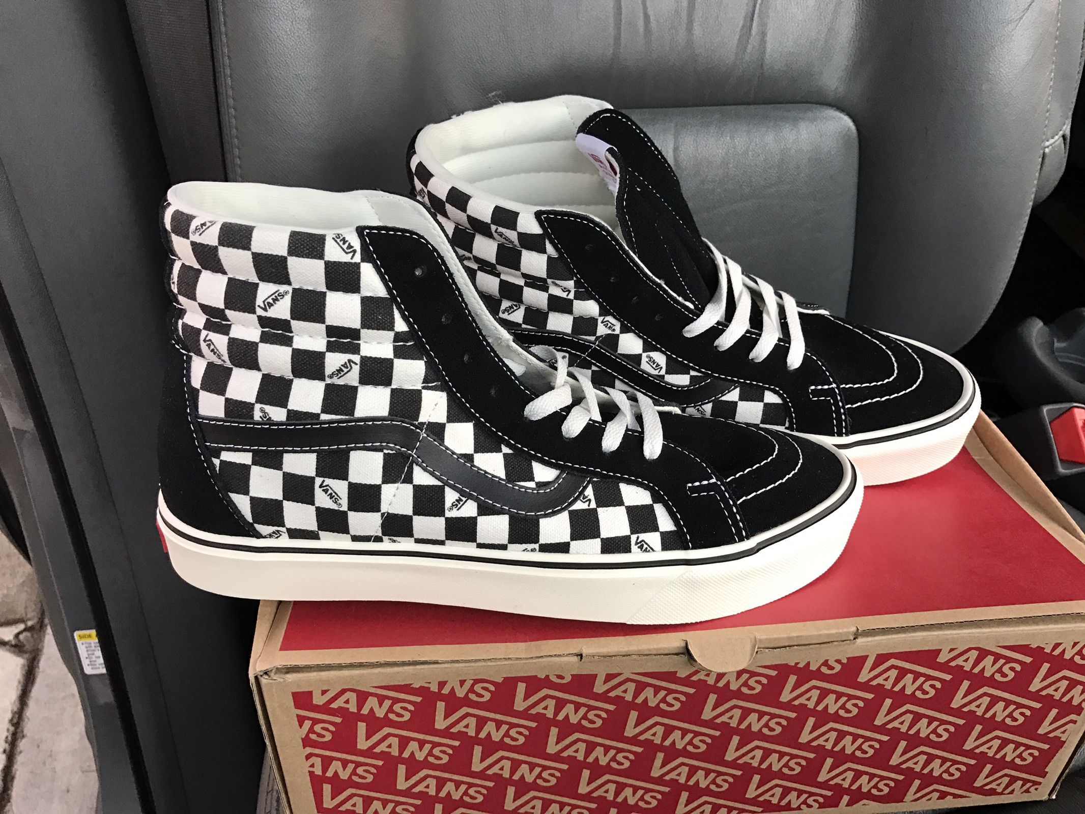 Vans Sk8 High Classic Checkerboard "Lite" Ultra Kush | Grailed