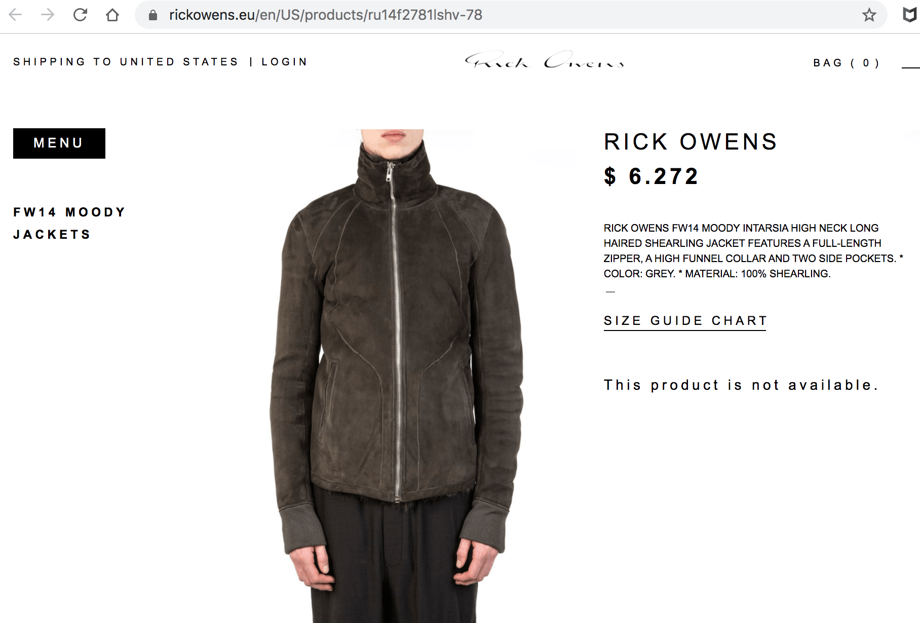 Rick Owens Shearling Long-Haired Intarsia Leather Jacket | Grailed