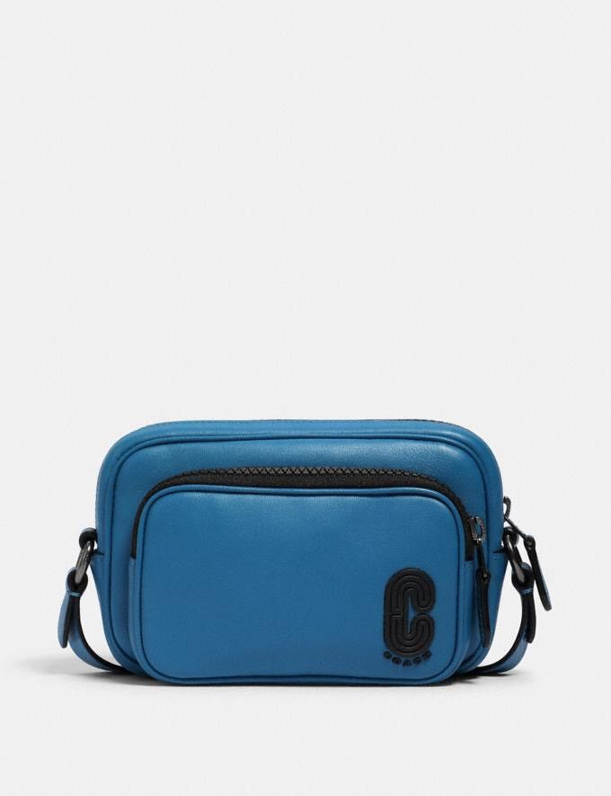 Coach Coach Mini Edge Double Pouch Crossbody Leather Bag Blue | Grailed