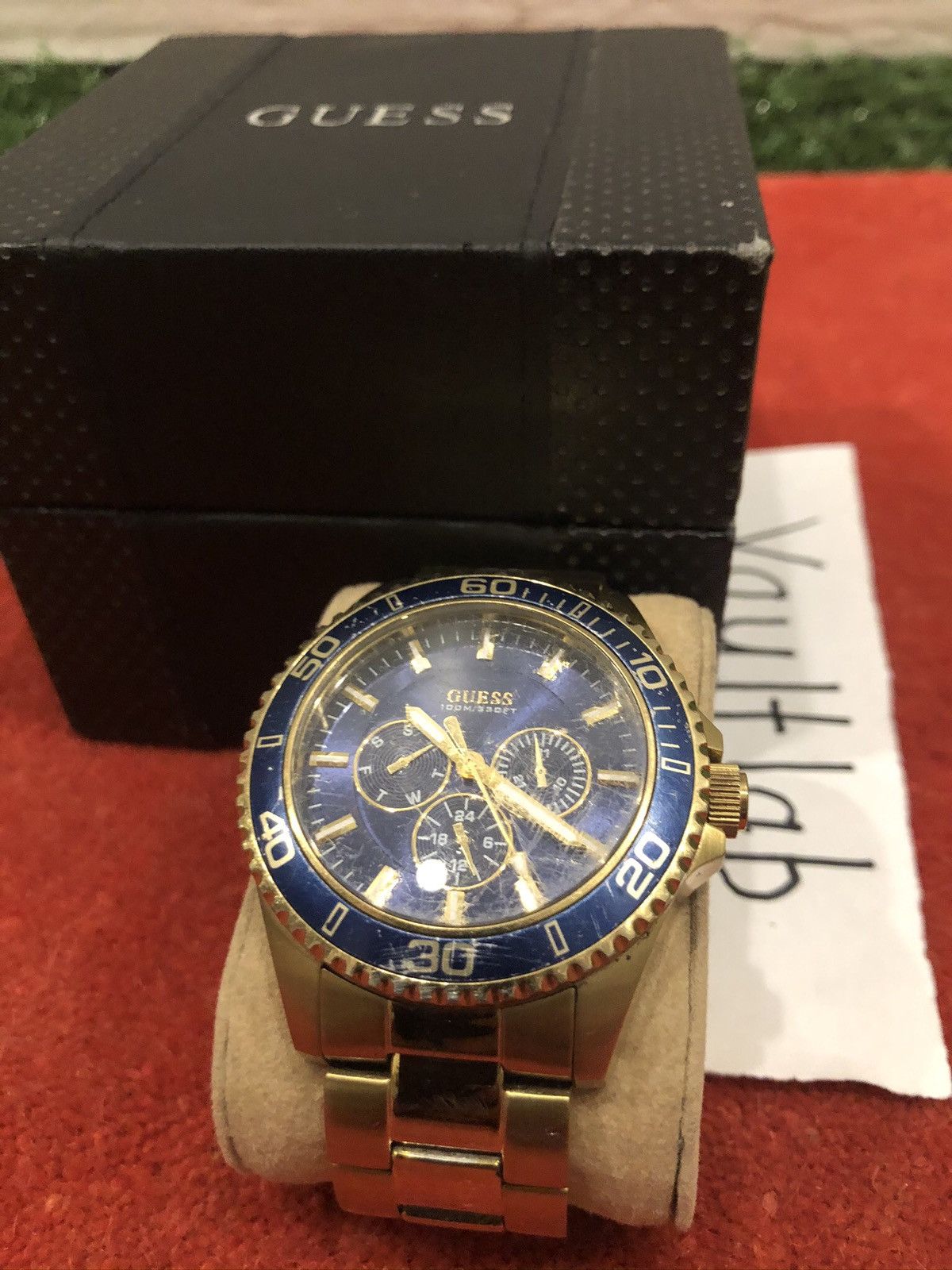 Guess × Vintage Guess Gold Watch - Blue Face | Grailed