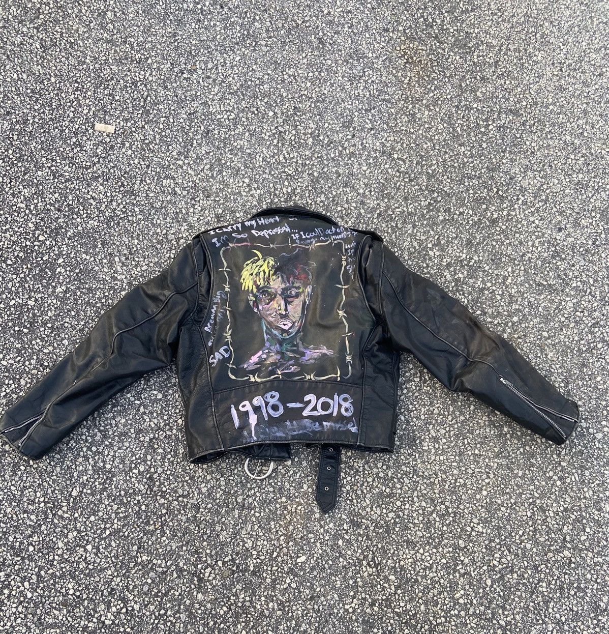 Vintage Custom XXXtentacion Tribute Vintage Leather Jacket | Grailed