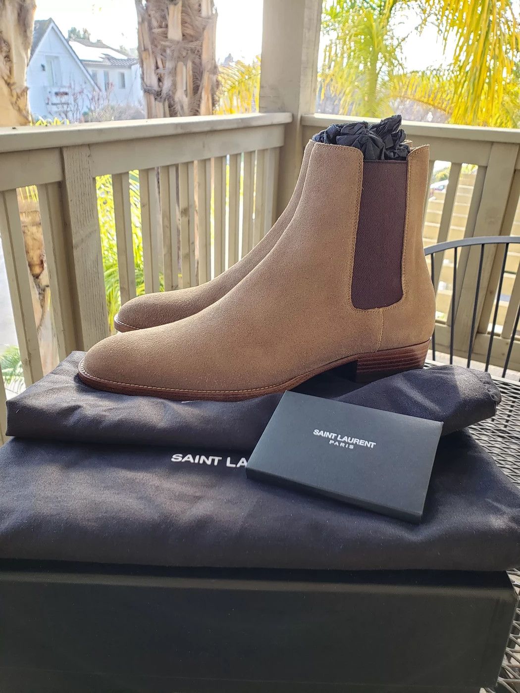 Saint Laurent Paris SLP Wyatt Chelsea Sigaro Suede Boots | Grailed