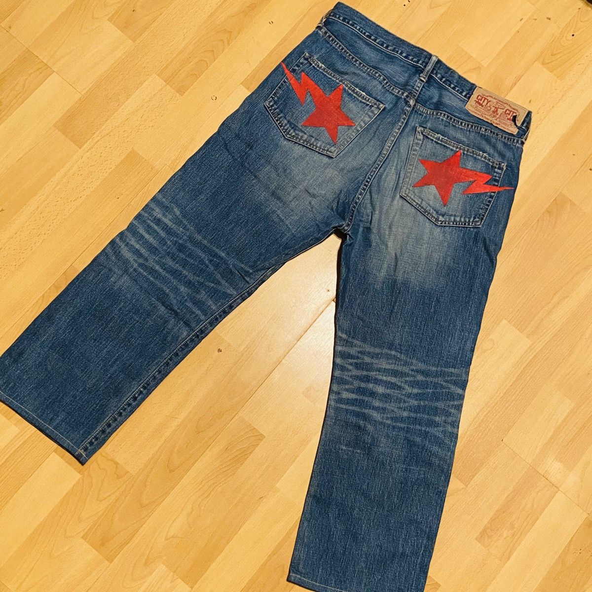Bape *Rare* Og Red Bapesta Logo Jeans | Grailed