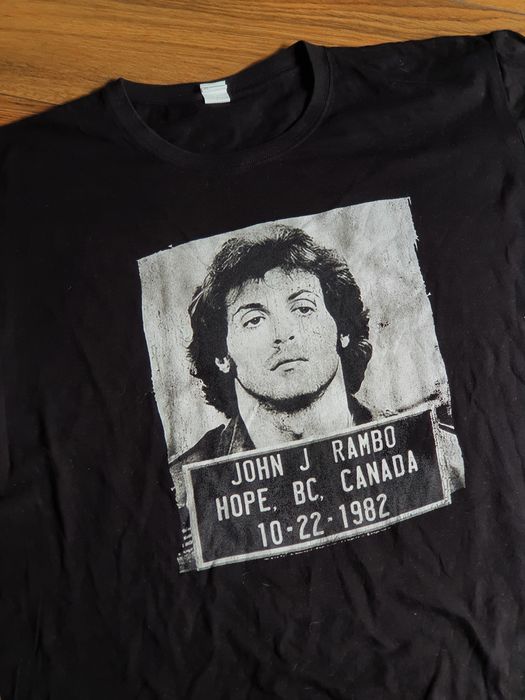 Vintage Rambo First Blood John J Rambo Mug Shot 10-22-1982 tee,sz L ...