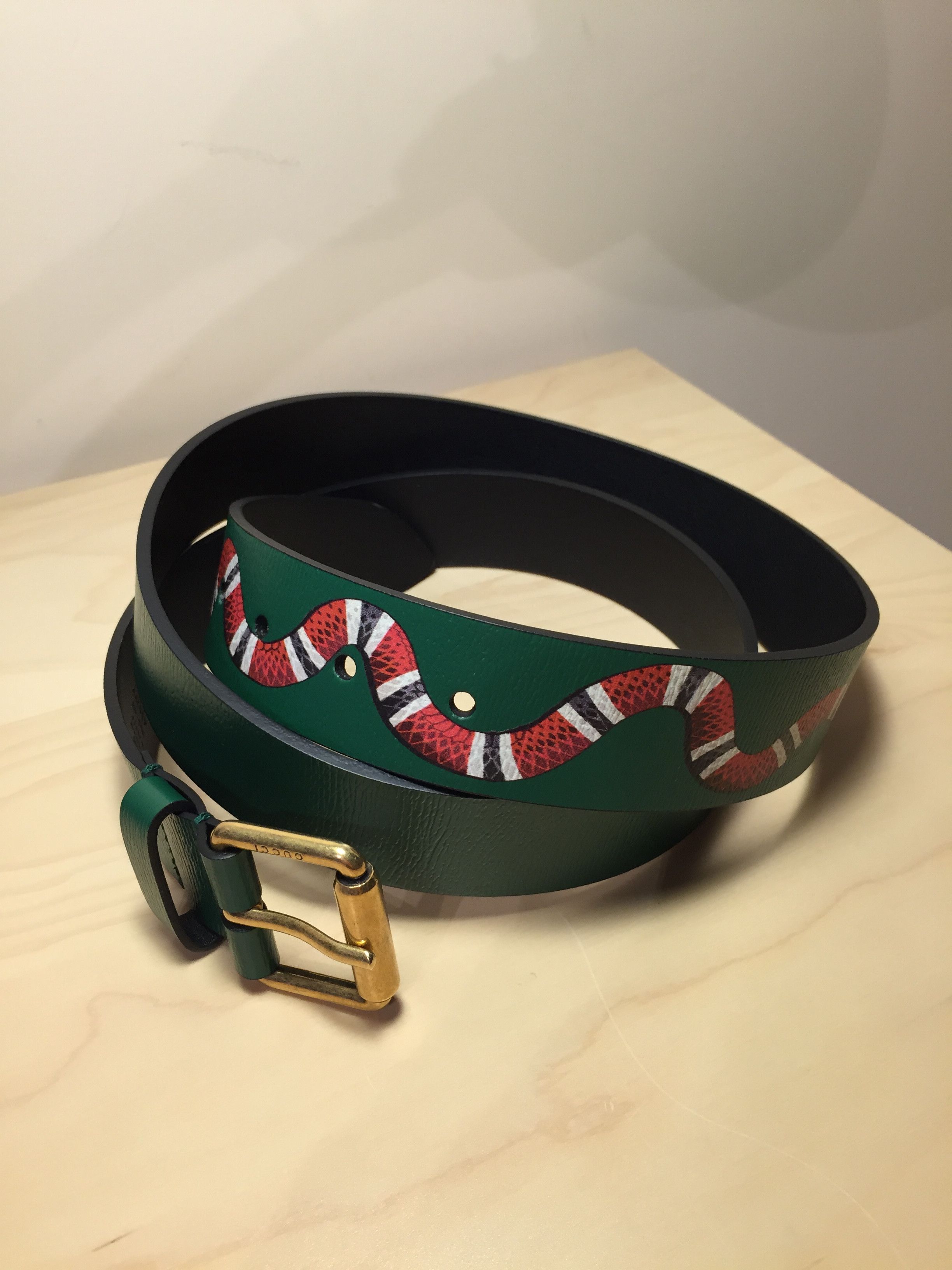 Gucci Snake Belt Green leather | Grailed