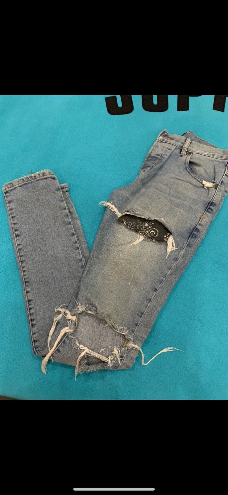 En Noir En noir cobain washed distressed denim | Grailed