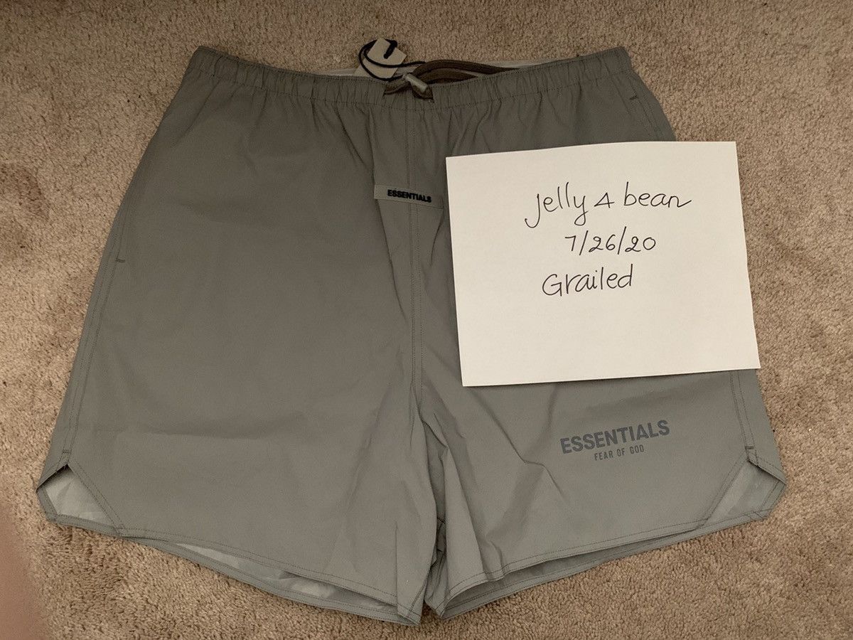 Pacsun PacSun x Fear of God Essentials Shorts Silver size L | Grailed