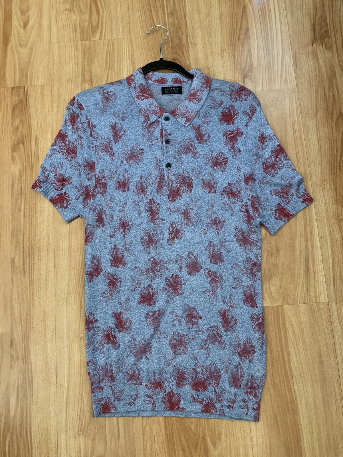 Zara Zara Man Floral Polo | Grailed