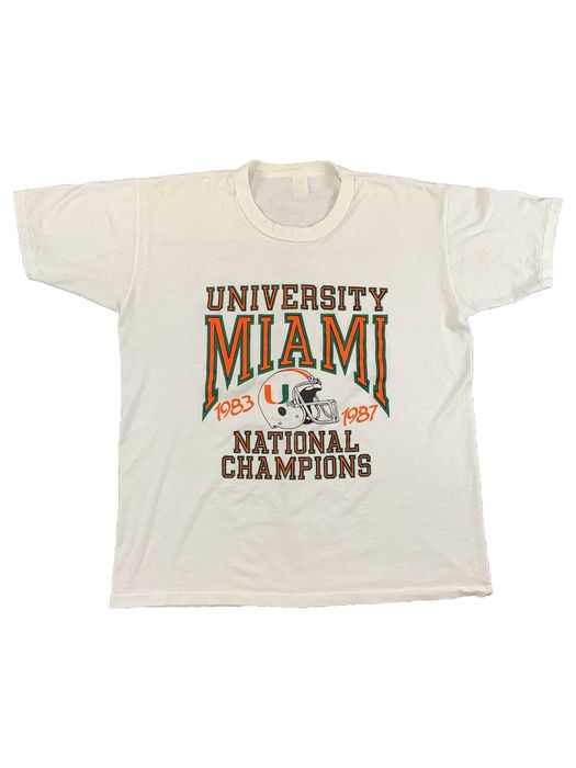 Vintage VTG 1987 Miami U Hurricanes National champions 83 87 L rare ...