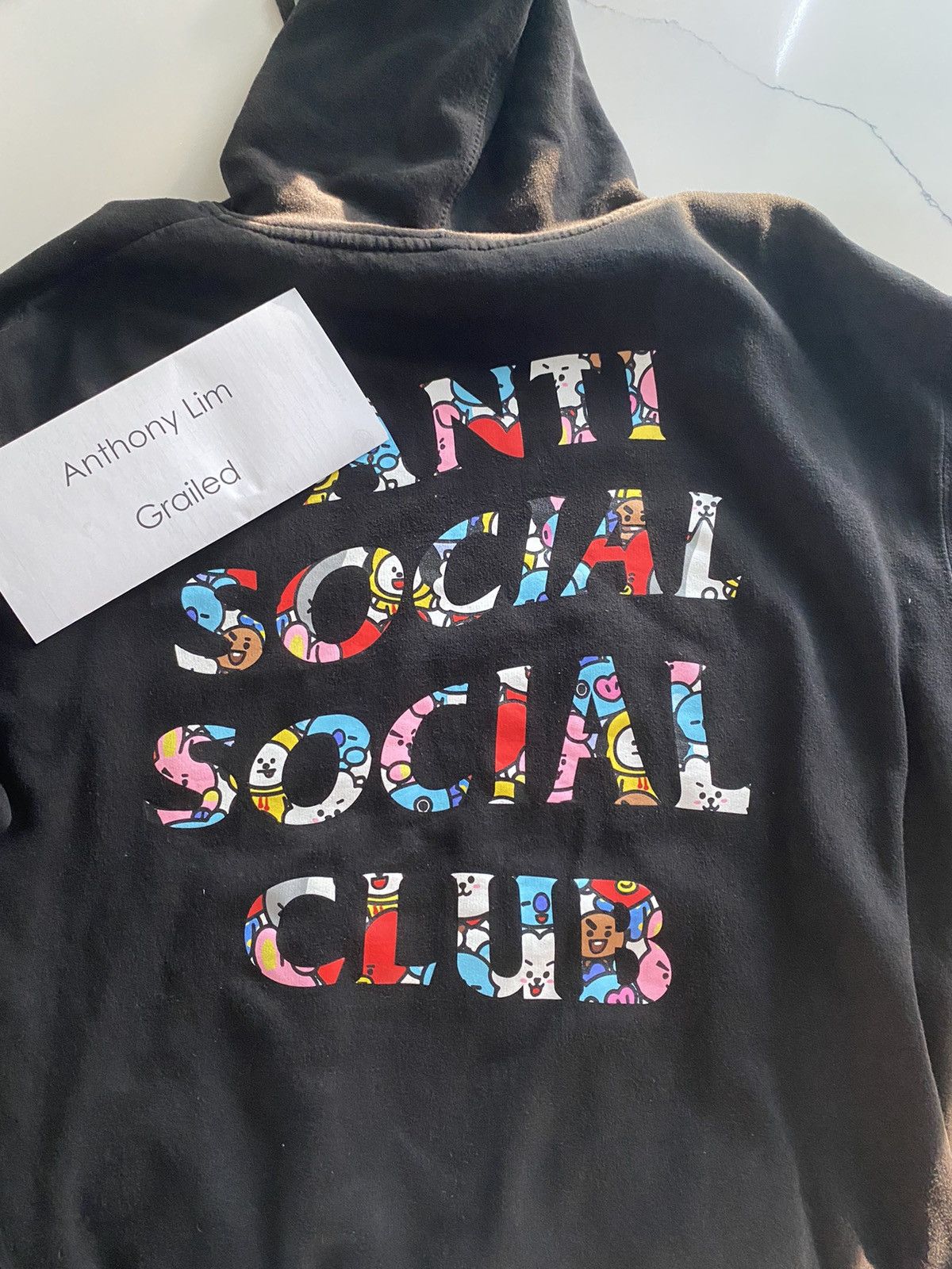 Anti Social Social Club ASSC X BT21 Collab Blended Black Hoodie | Grailed