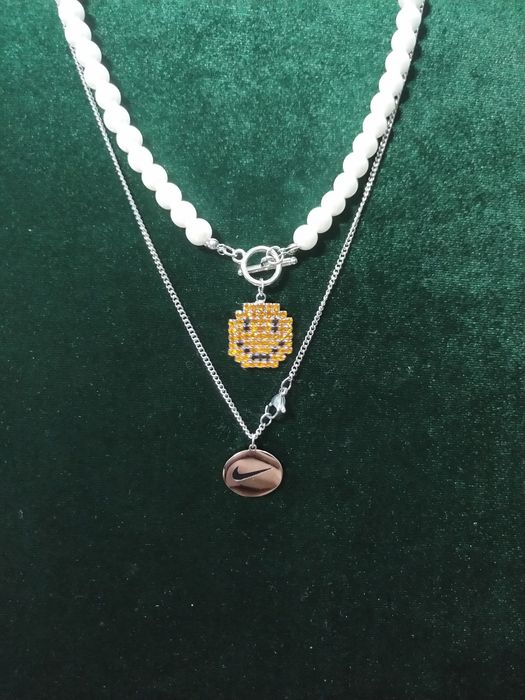 Nike Nike Swoosh Necklace Pendent Smile Pearls Chains | Grailed
