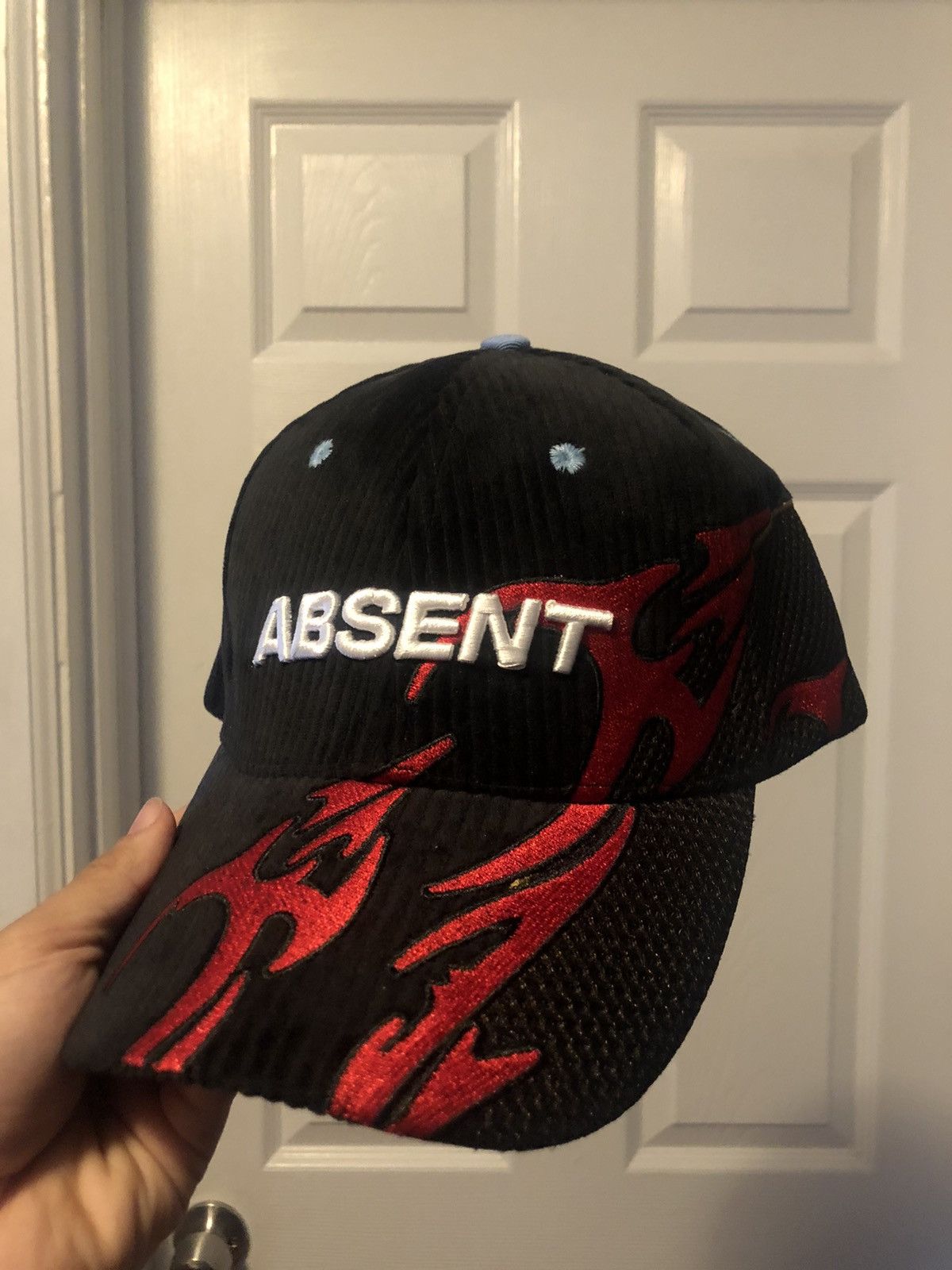 Absent × Menace two-tone flame cap | Grailed