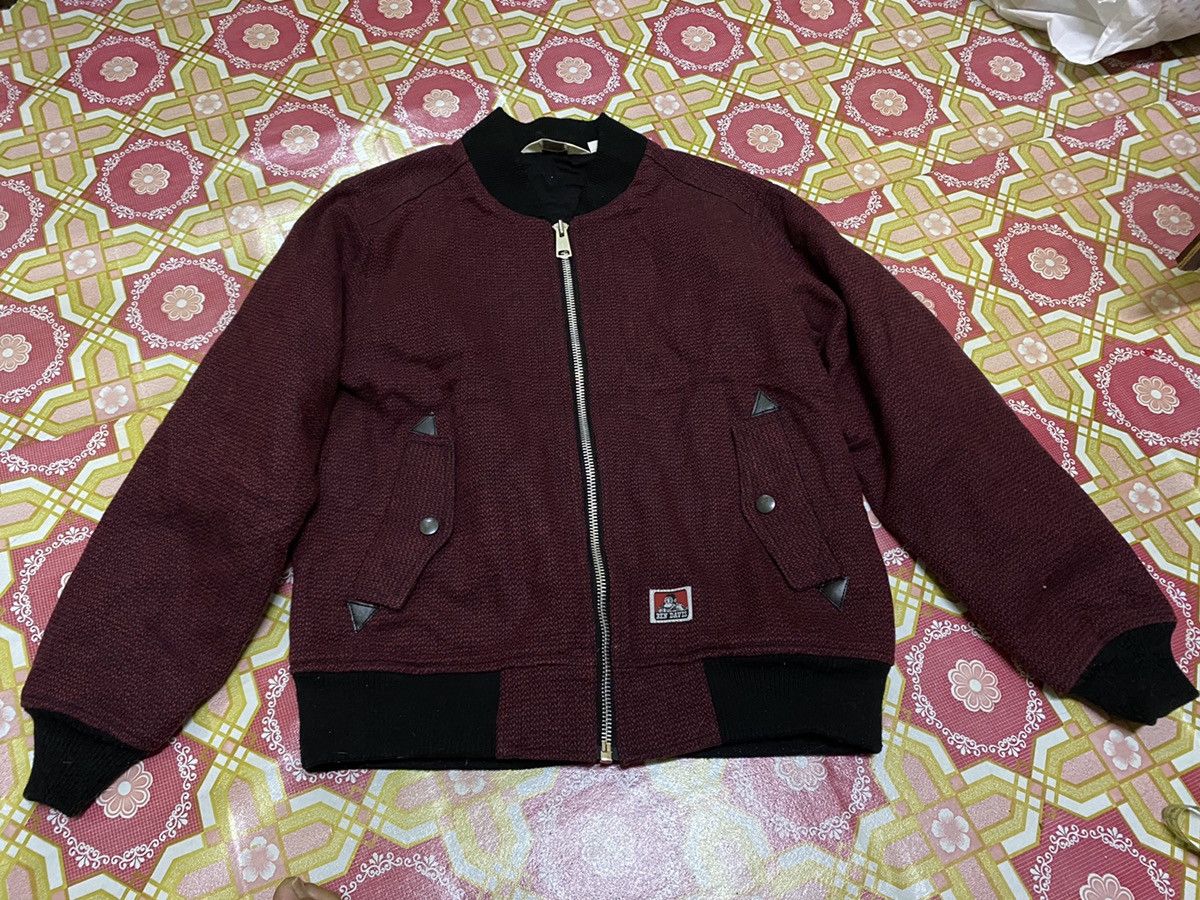 Ben Davis Ben Davis WOOL bomber Jacket Red size M supreme | Grailed