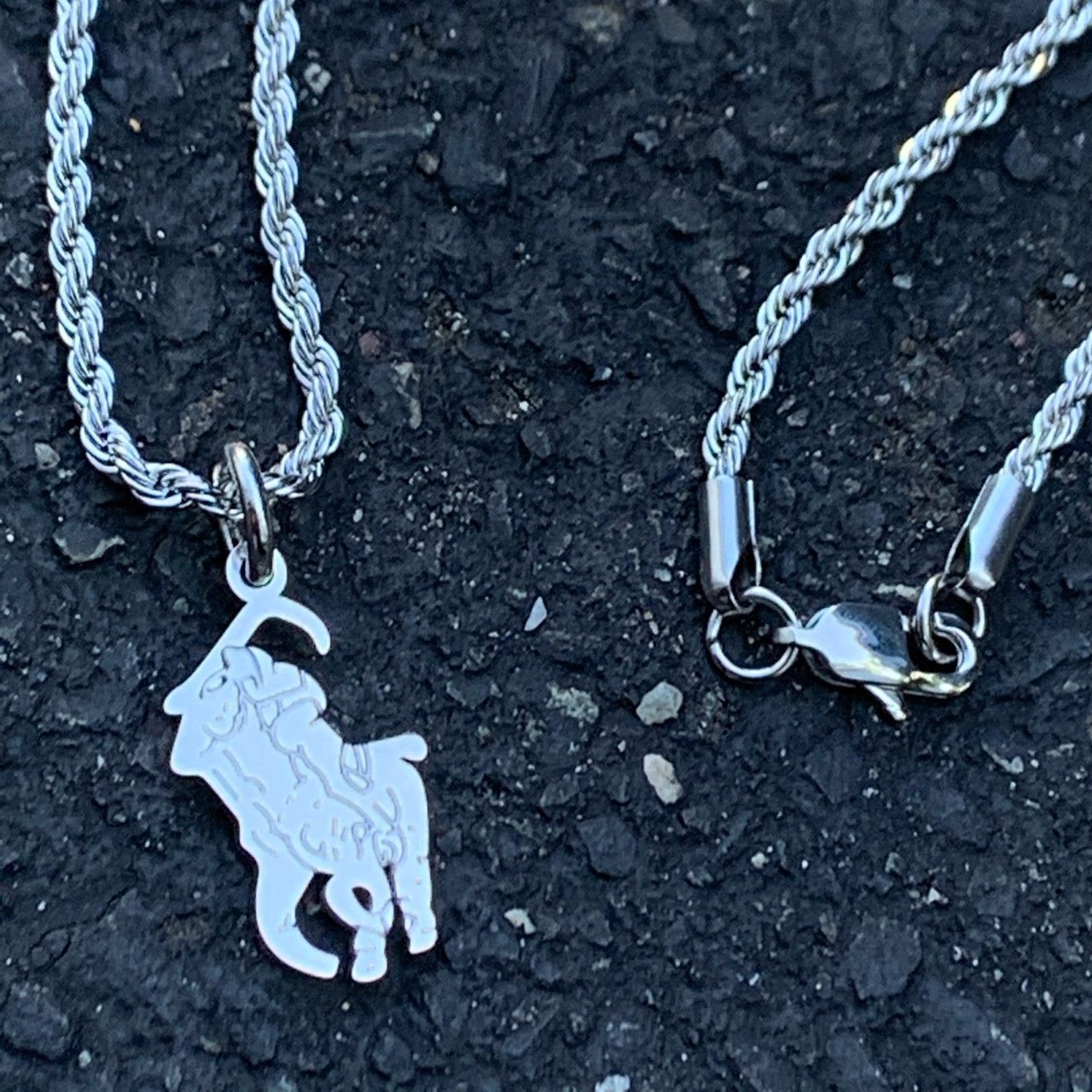 Streetwear Polo Reaper Pendant + Rope Chain Silver | Grailed