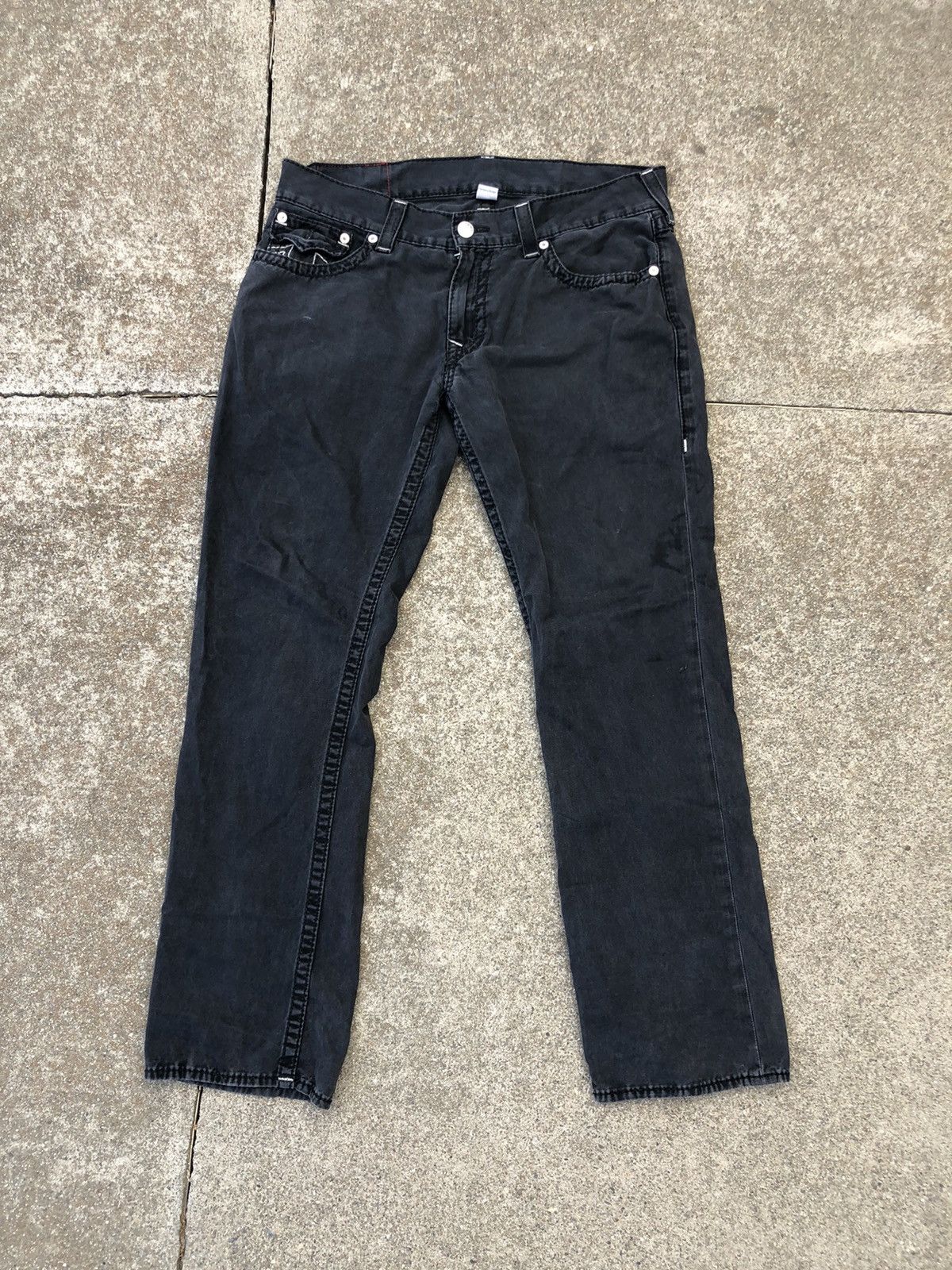 True Religion True Religion Black Pants Made in USA Denim Patch | Grailed
