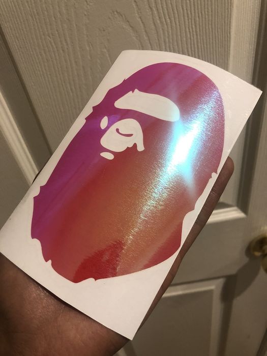 Bape Holographic Bape Decal | Grailed