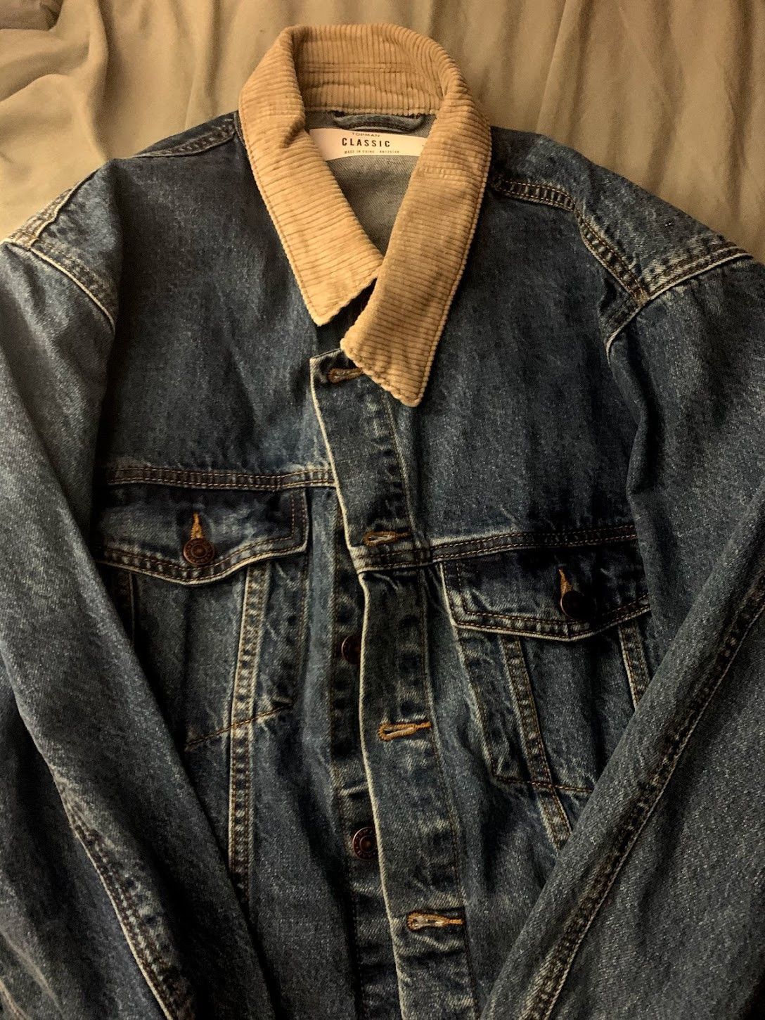 Topman Topman denim jacket with corduroy collar | Grailed