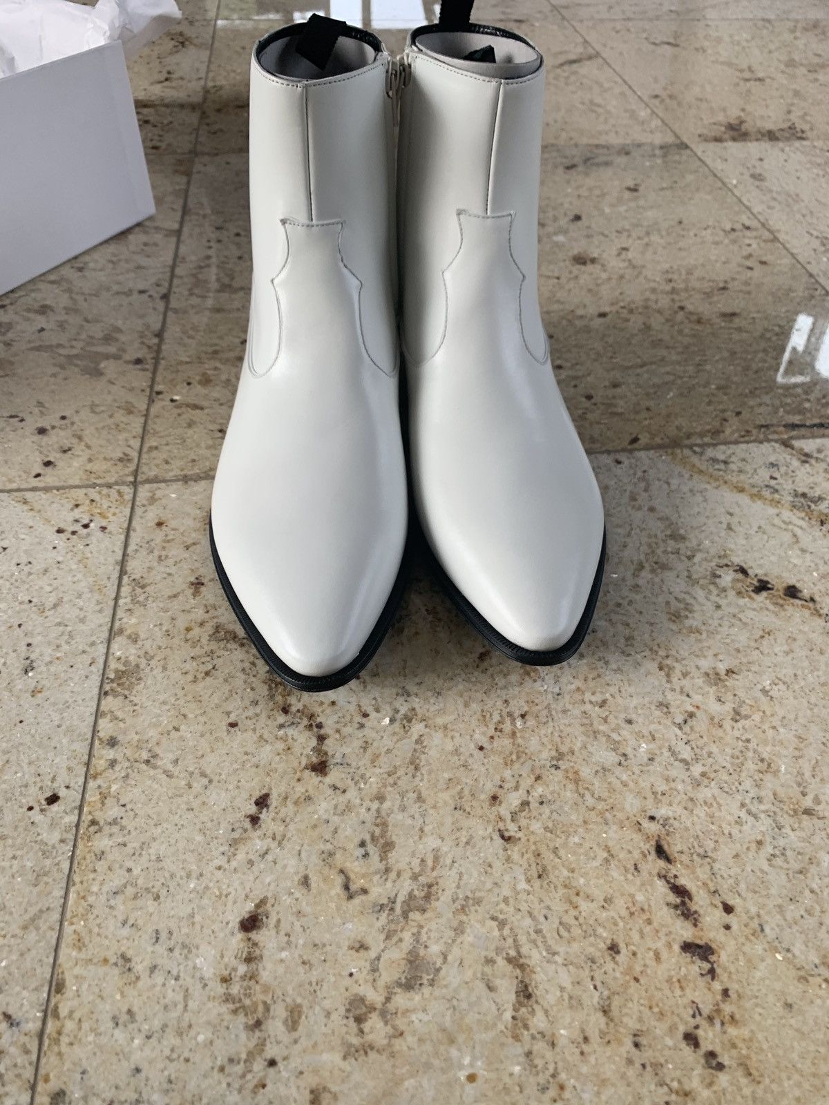 Celine Jacno Boots in White Calfskin | Grailed