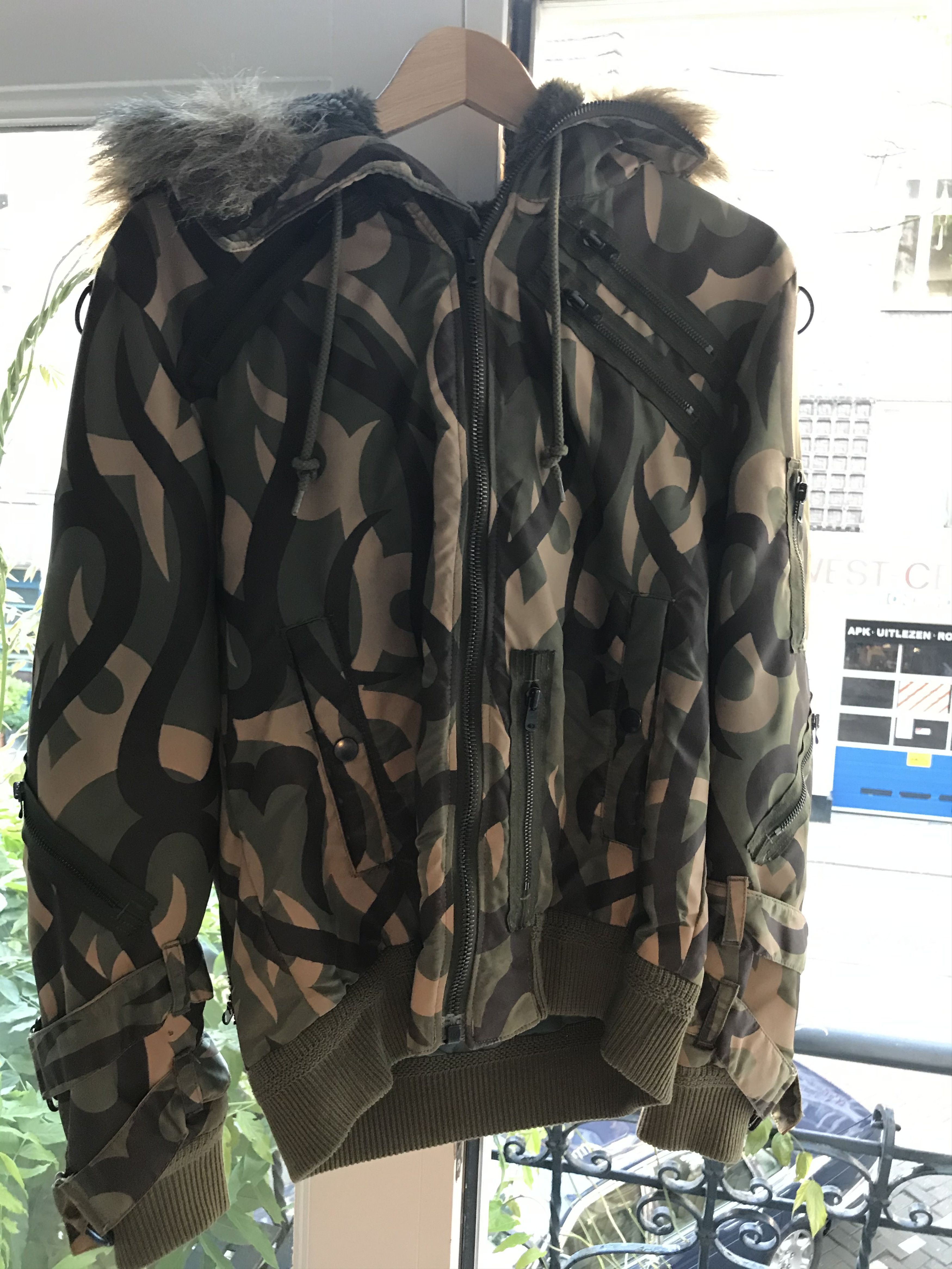 Number (N)ine Number Nine Tribal Camo Fur Bomber | Grailed