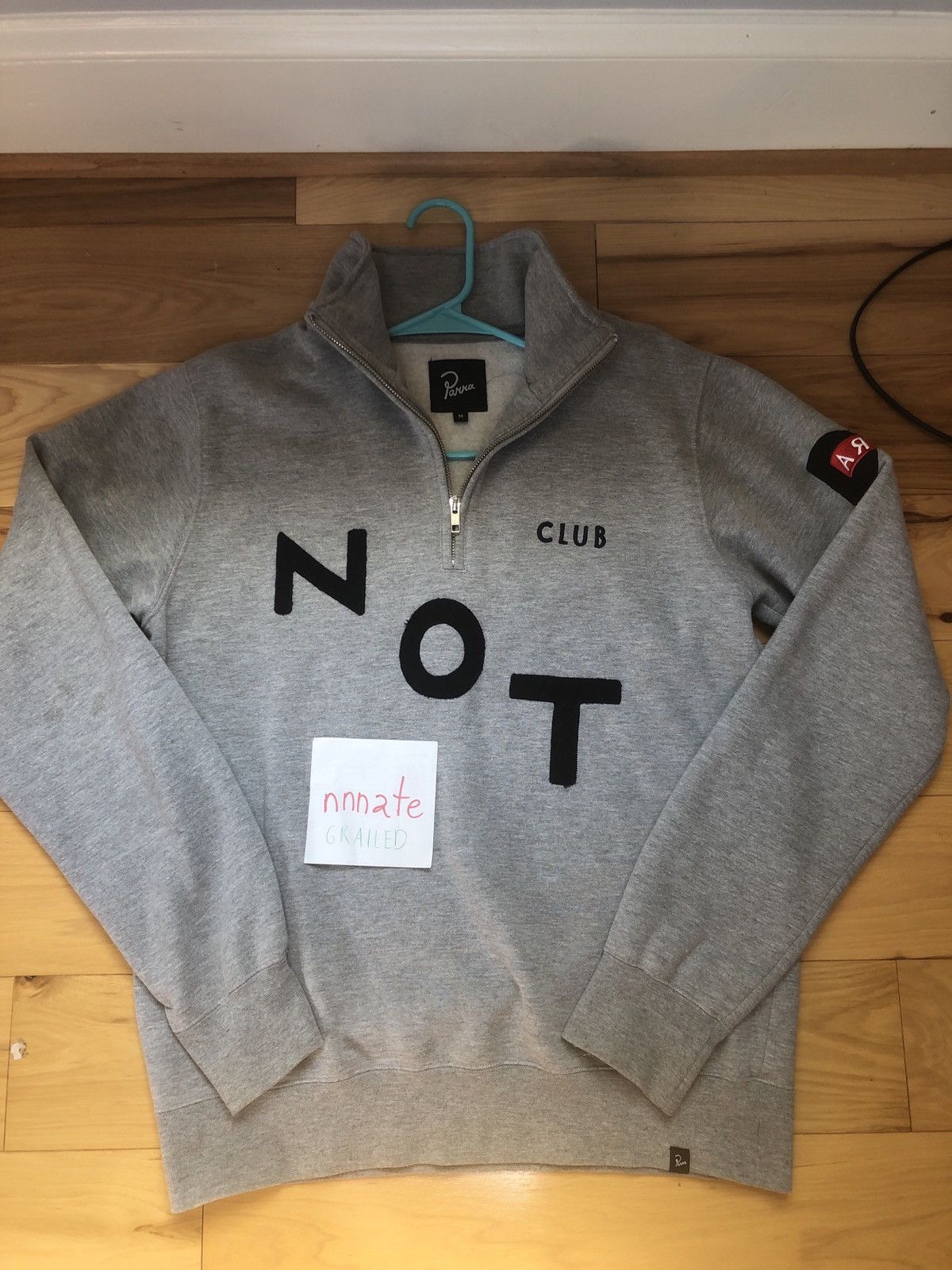 Parra By Parra “Club Not” Half Zip Sweater | Grailed