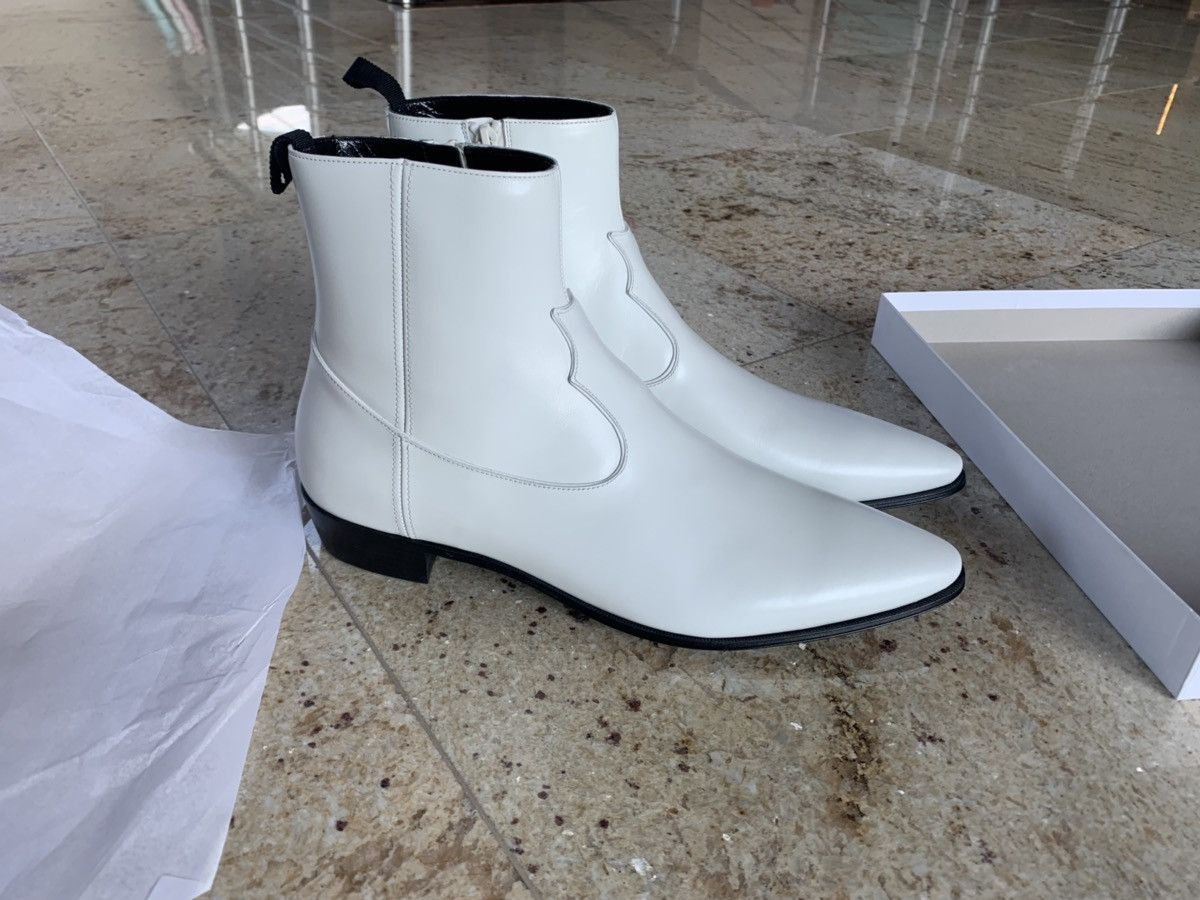 Celine Jacno Boots in White Calfskin | Grailed