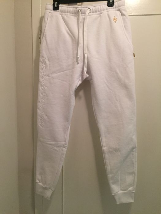 Octobers Very Own OVO Pom-pom Script Sweatpants, White | Grailed