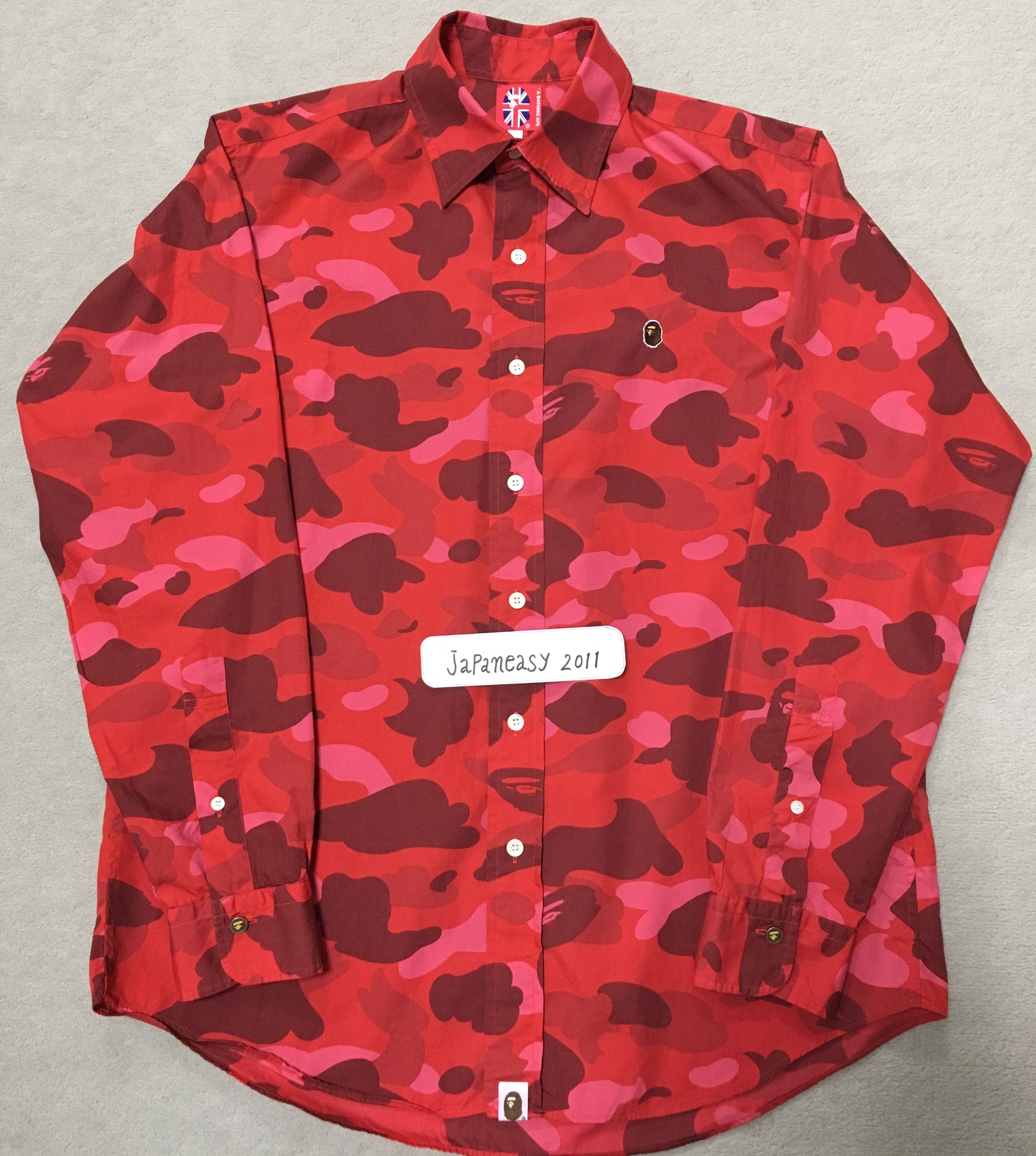 Bape BAPE OG RED CAMO BUTTON UP SHIRT | Grailed