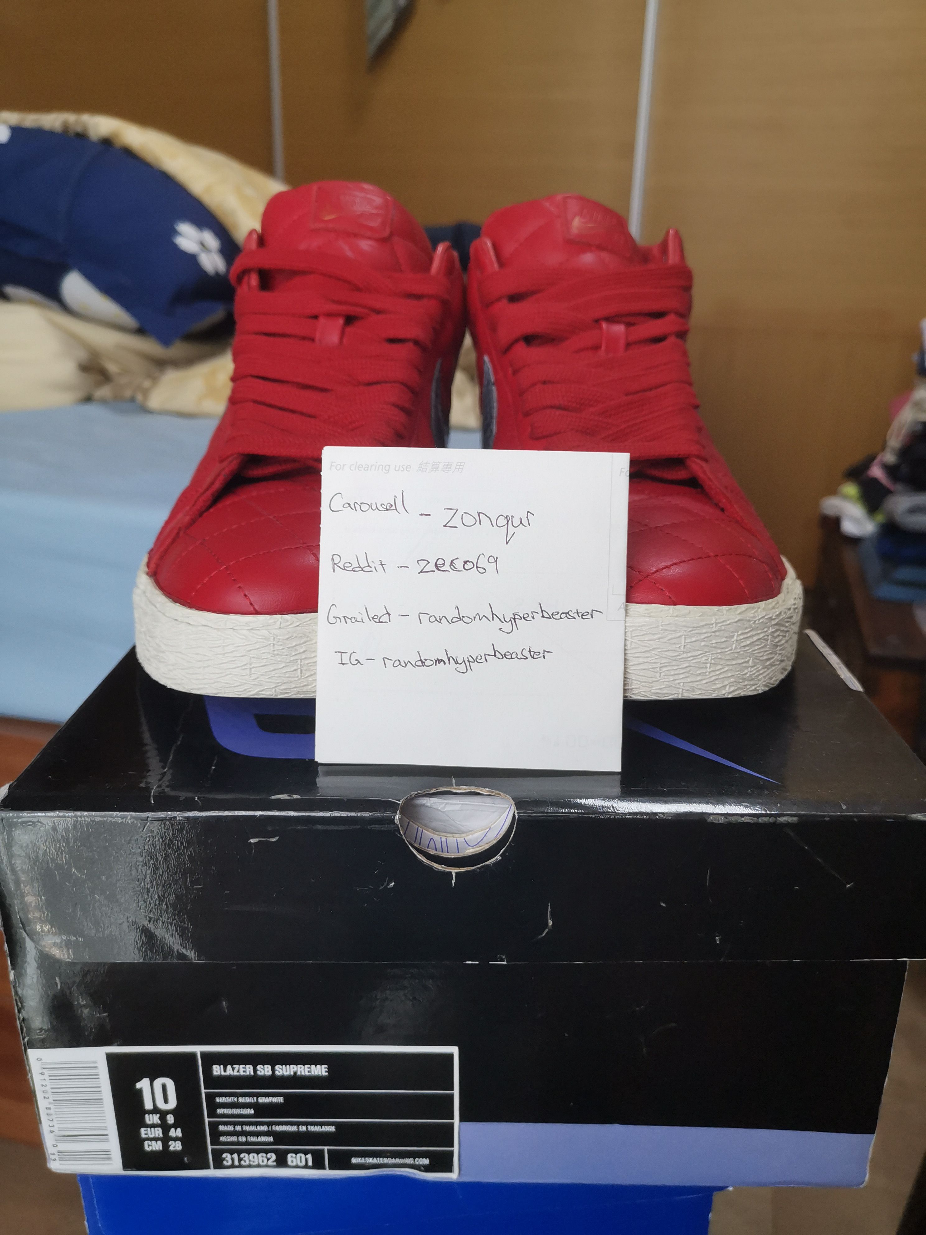 Nike × Supreme Nike sb supreme blazer red us10 | Grailed