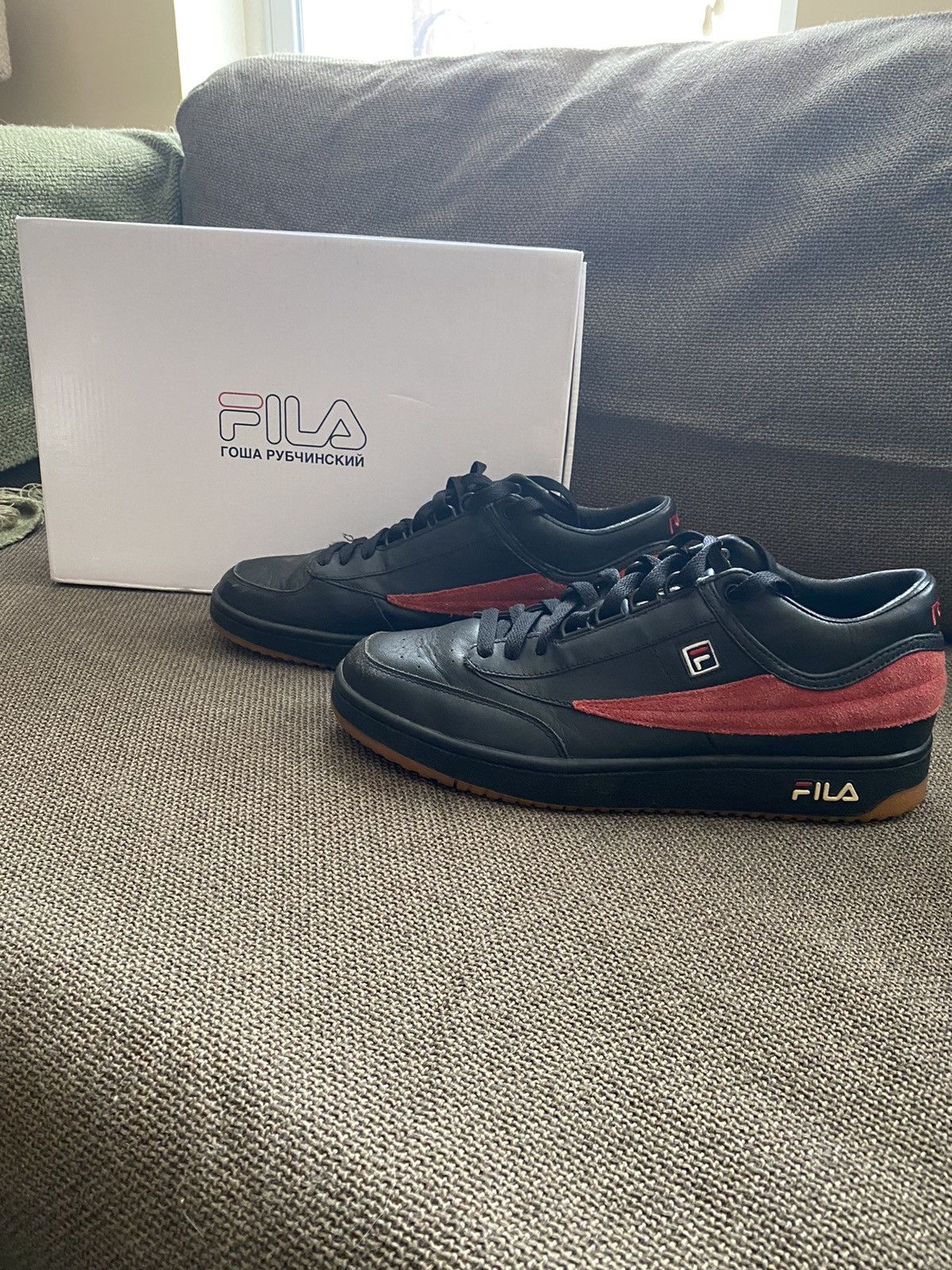 Gosha Rubchinskiy Gosha Rubchinskiy x Fila T-1 Mid Black/Red | Grailed