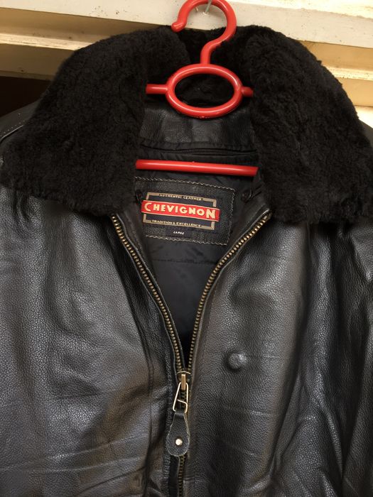 Chevignon vintage chevignon bomber leather jacket | Grailed