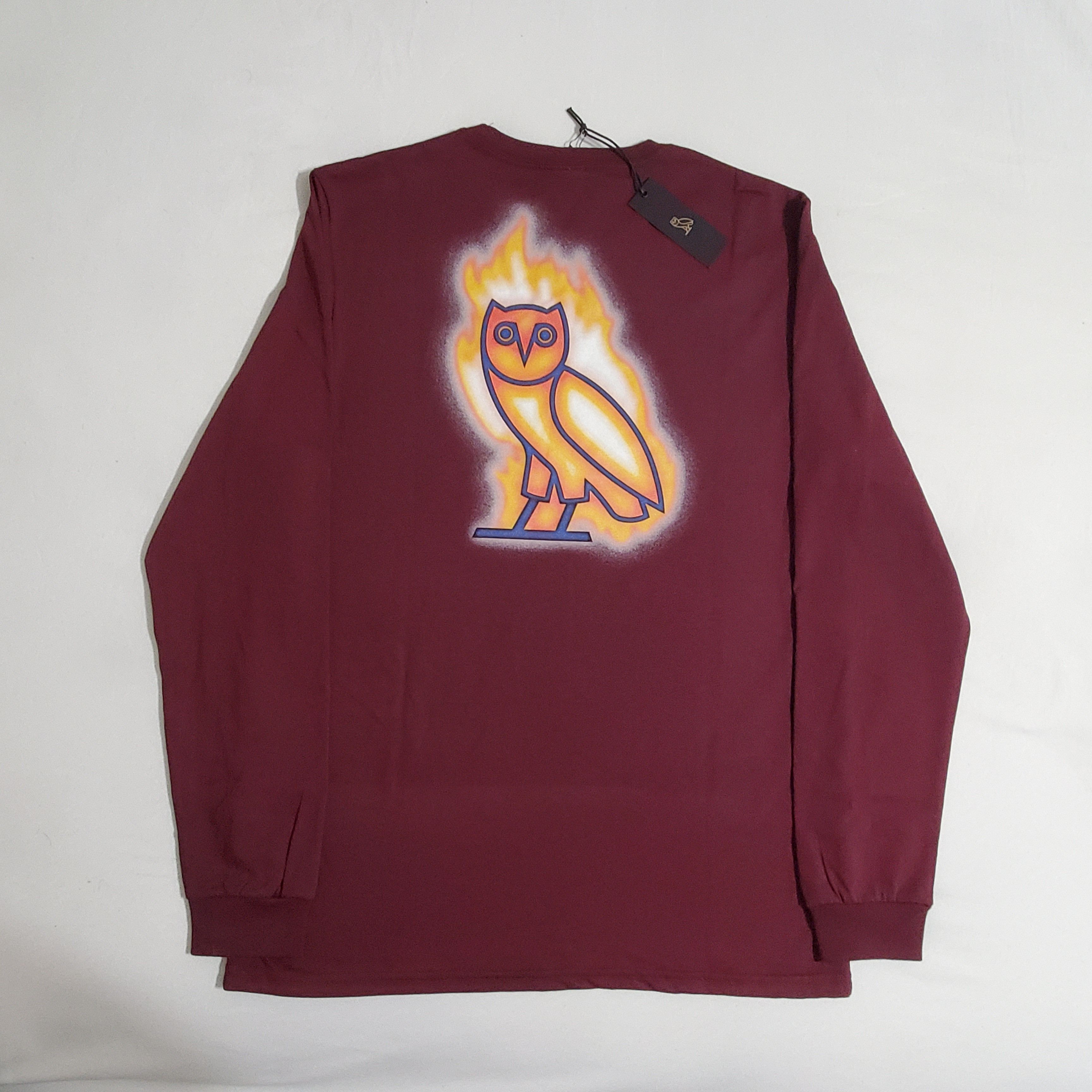 Drake × Octobers Very Own OVO Flame Owl Long Sleeve 🔥🦉 | Grailed