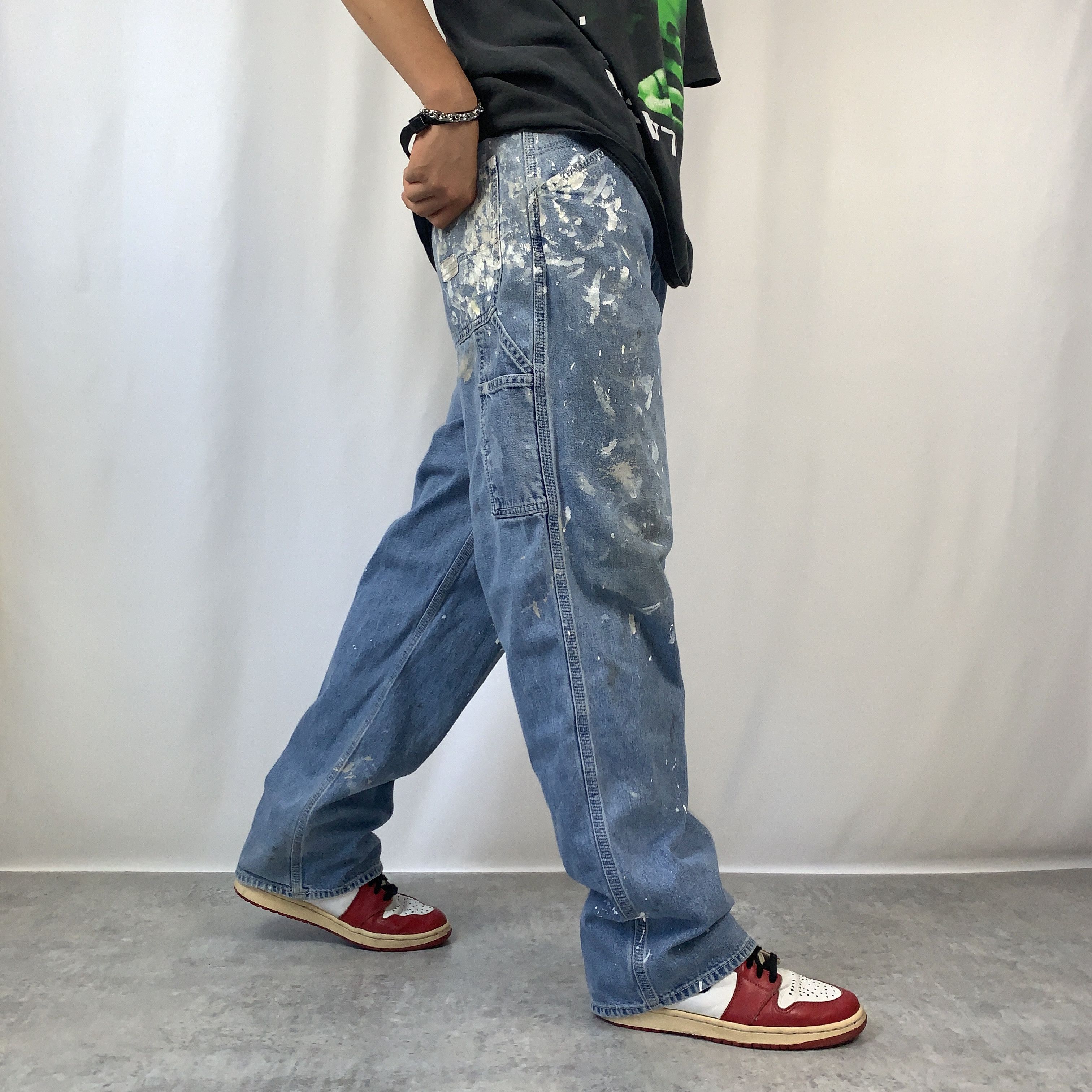 Streetwear × Vintage 90s Paint Splatter Carpenter Denim 34 | Grailed