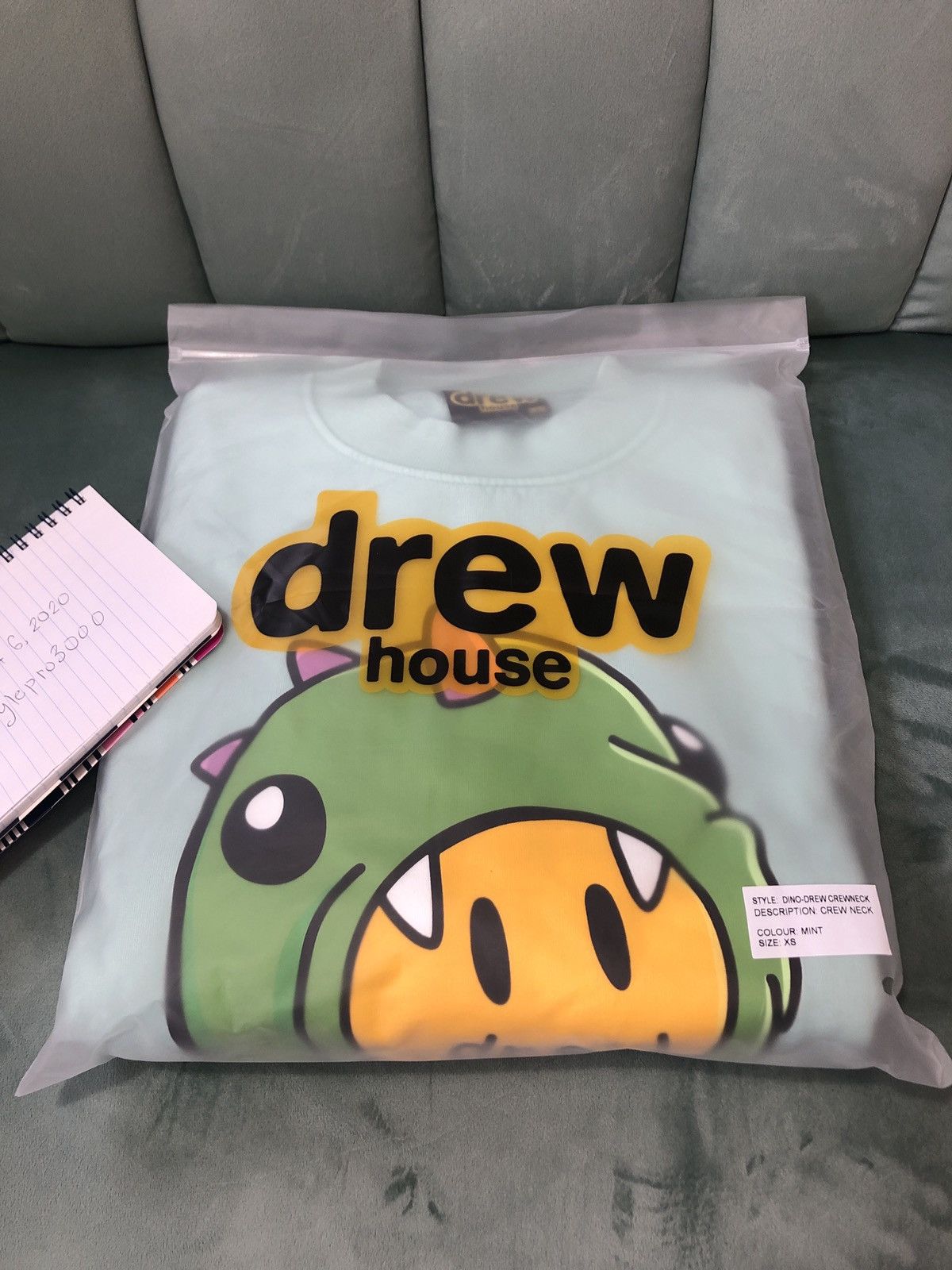 Drew House Drew House Dinodrew deconstructed crewneck sweatshirt mint ...