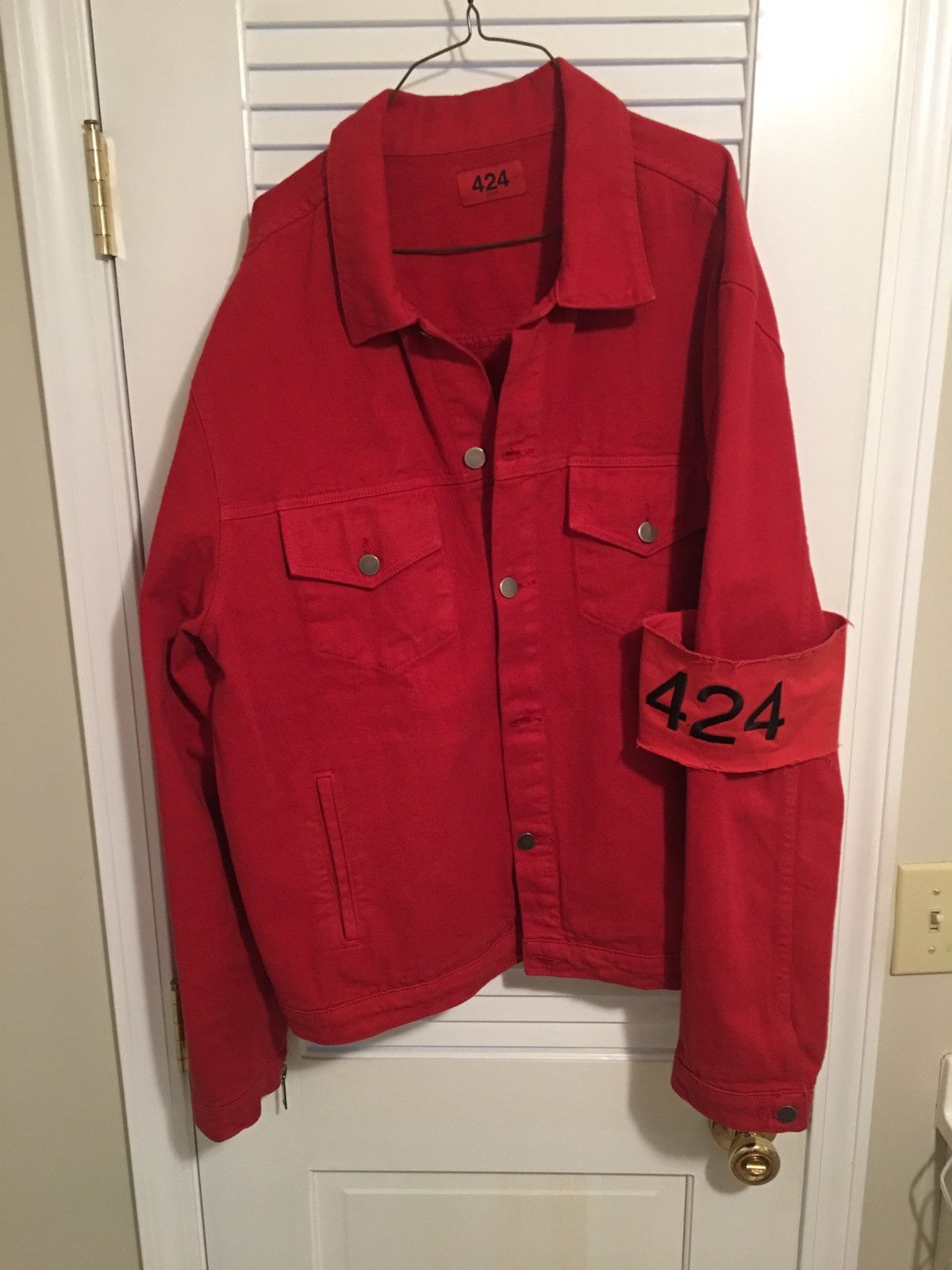 424 On Fairfax 1 Of 15 Red Denim Jacket Canadian Exclusive | Grailed