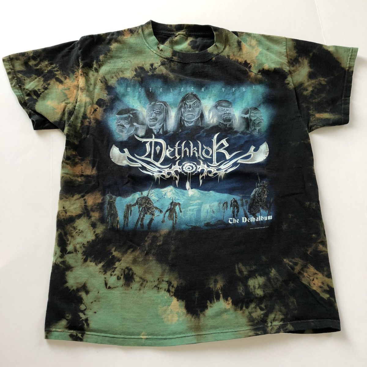 Cartoon Network × Custom × Movie Metalocalyps Dethklok Bleach Dyed T ...