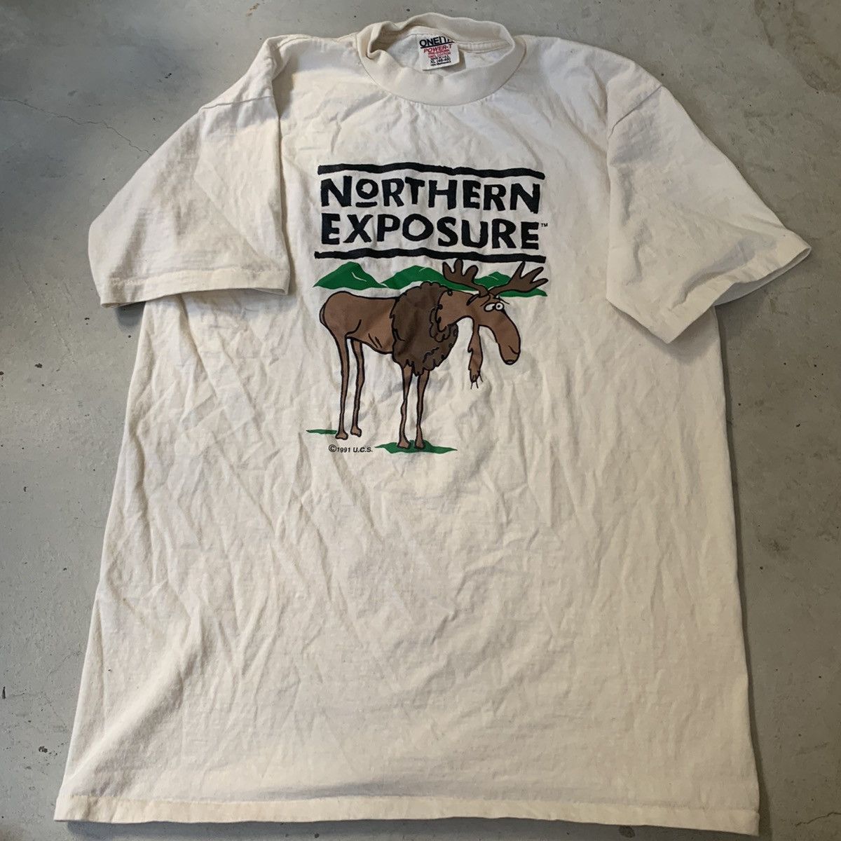 Humor × Vintage Northern Exposure '91 Humor T-Shirt Moose Cartoon ...