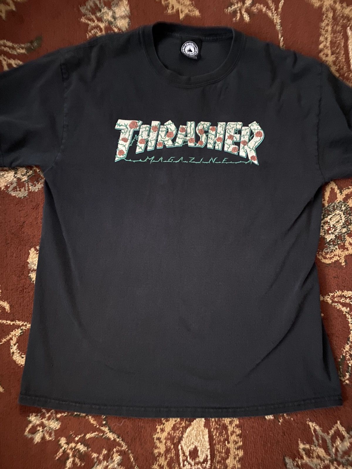 Thrasher × Vintage Vintage thrasher roses tee | Grailed